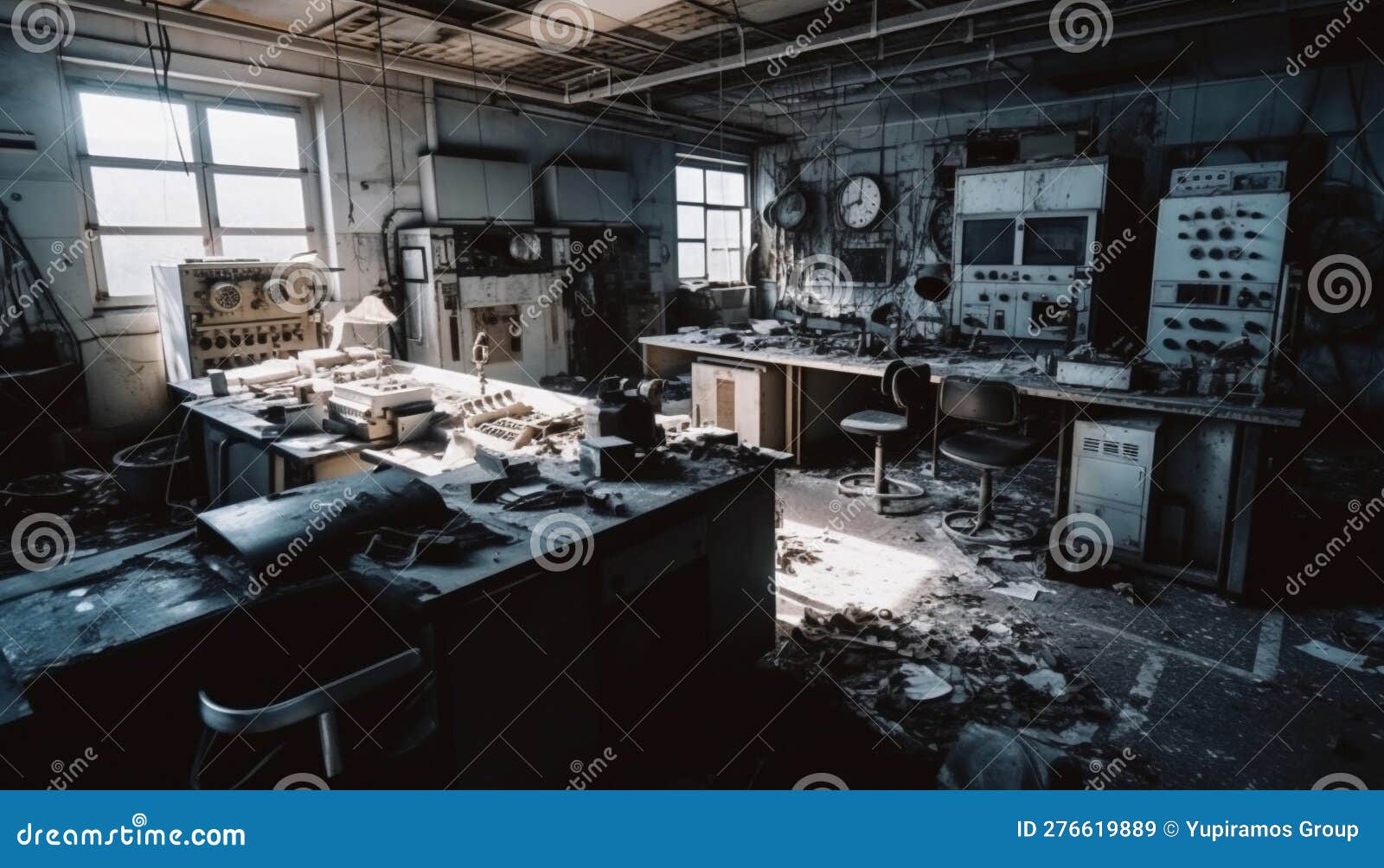 Abandoned Workshop, Rusty Equipment, Old Fashioned Machinery Inside ...