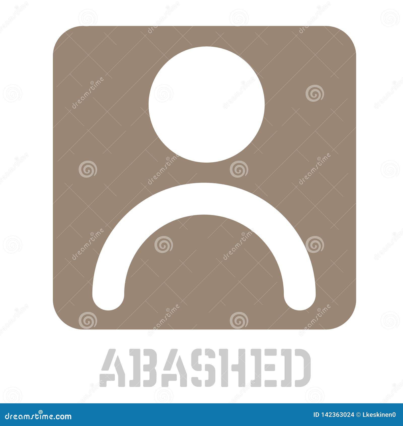 Abashed Concept Icon on White Stock Vector - Illustration of sign, word ...