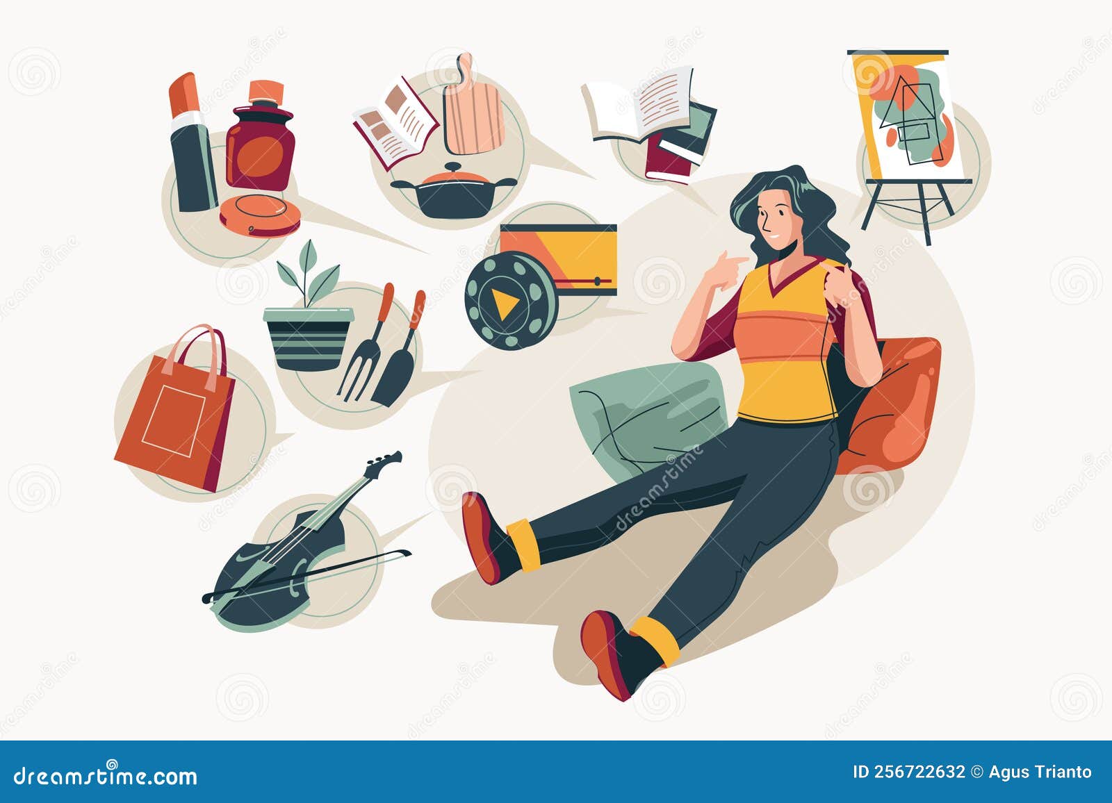 About Me and Activity Women Concept Illustration Stock Vector ...