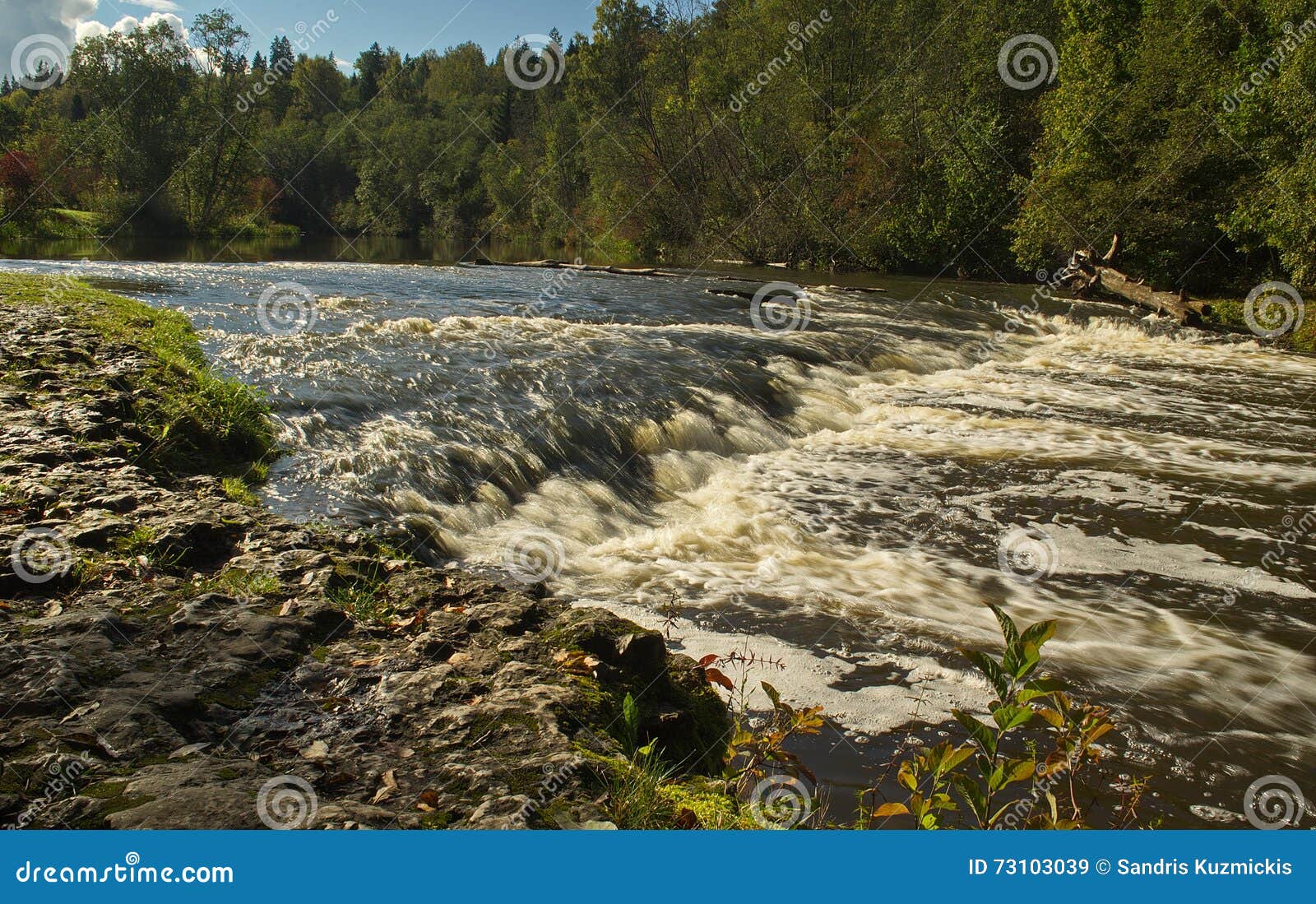 Abava waterfall in Latvia stock image. Image of landscape - 73103039