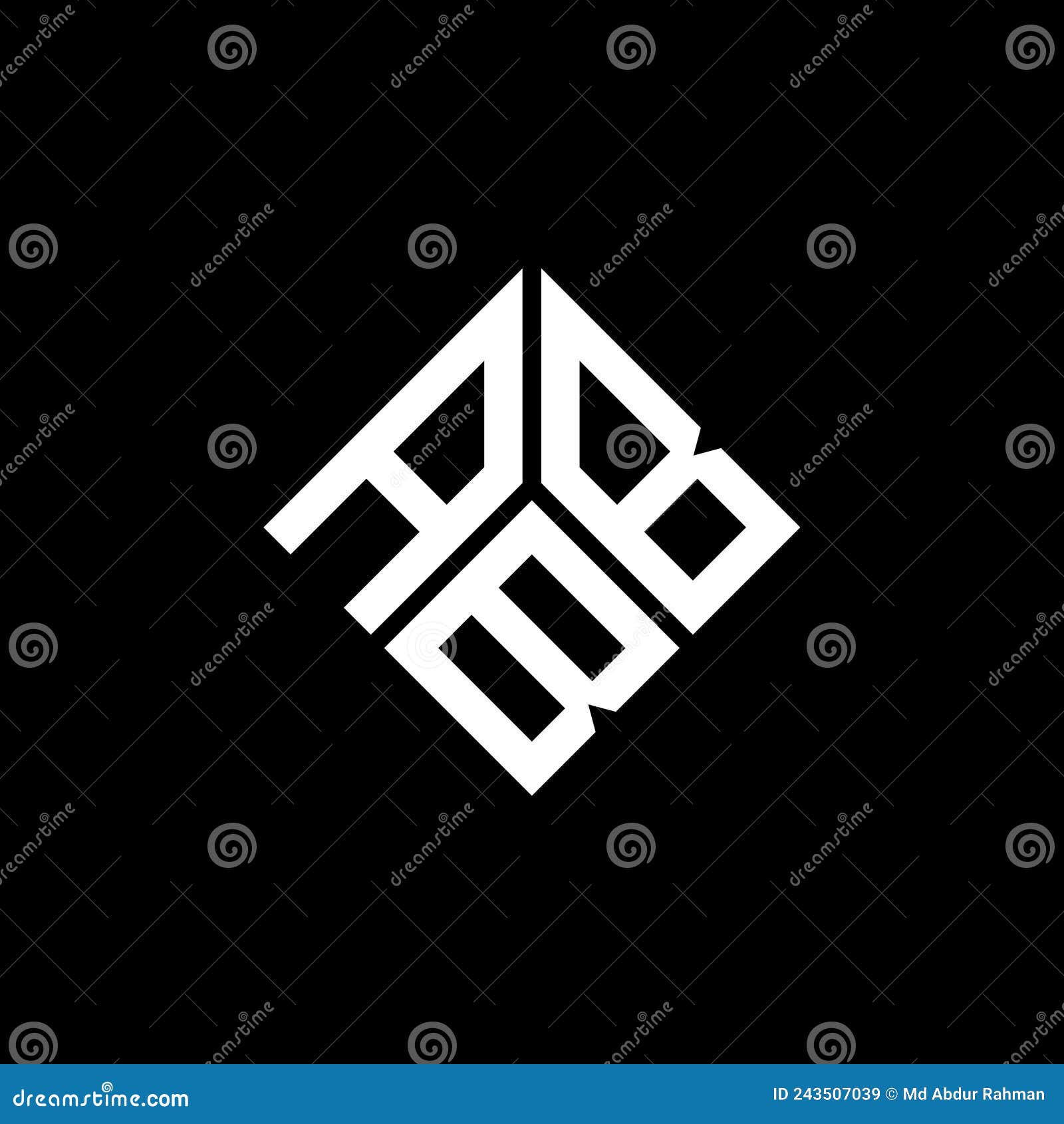 ABB Letter Logo Design on Black Background. ABB Creative Initials ...