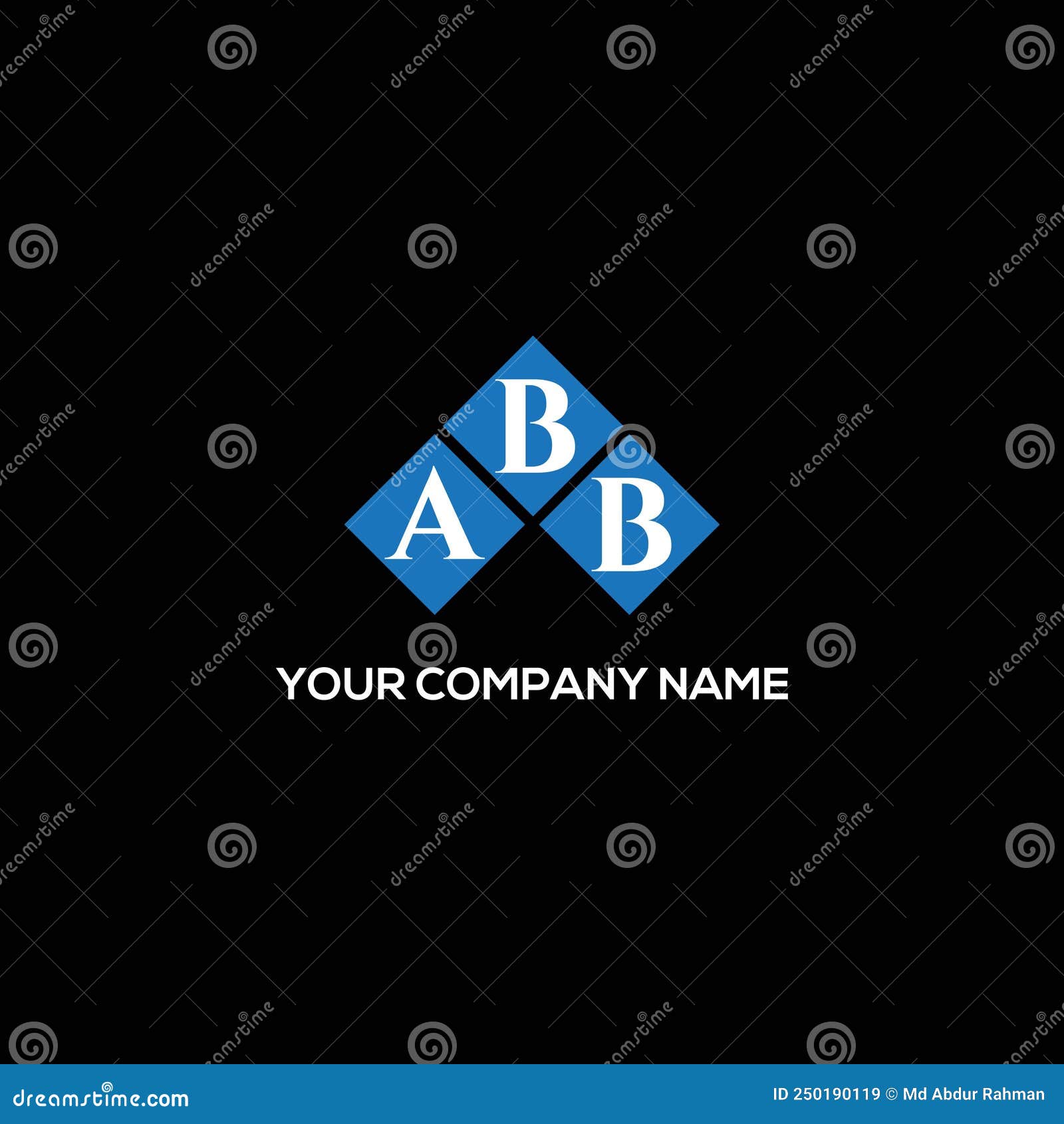 ABB Letter Logo Design on BLACK Background. ABB Creative Initials ...