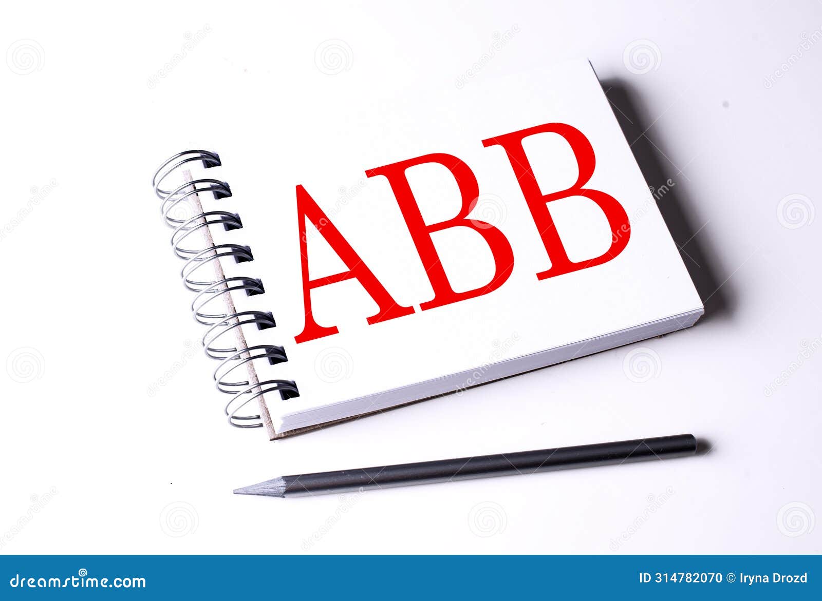 ABB Word on Notebook on White Background Stock Photo - Image of ...