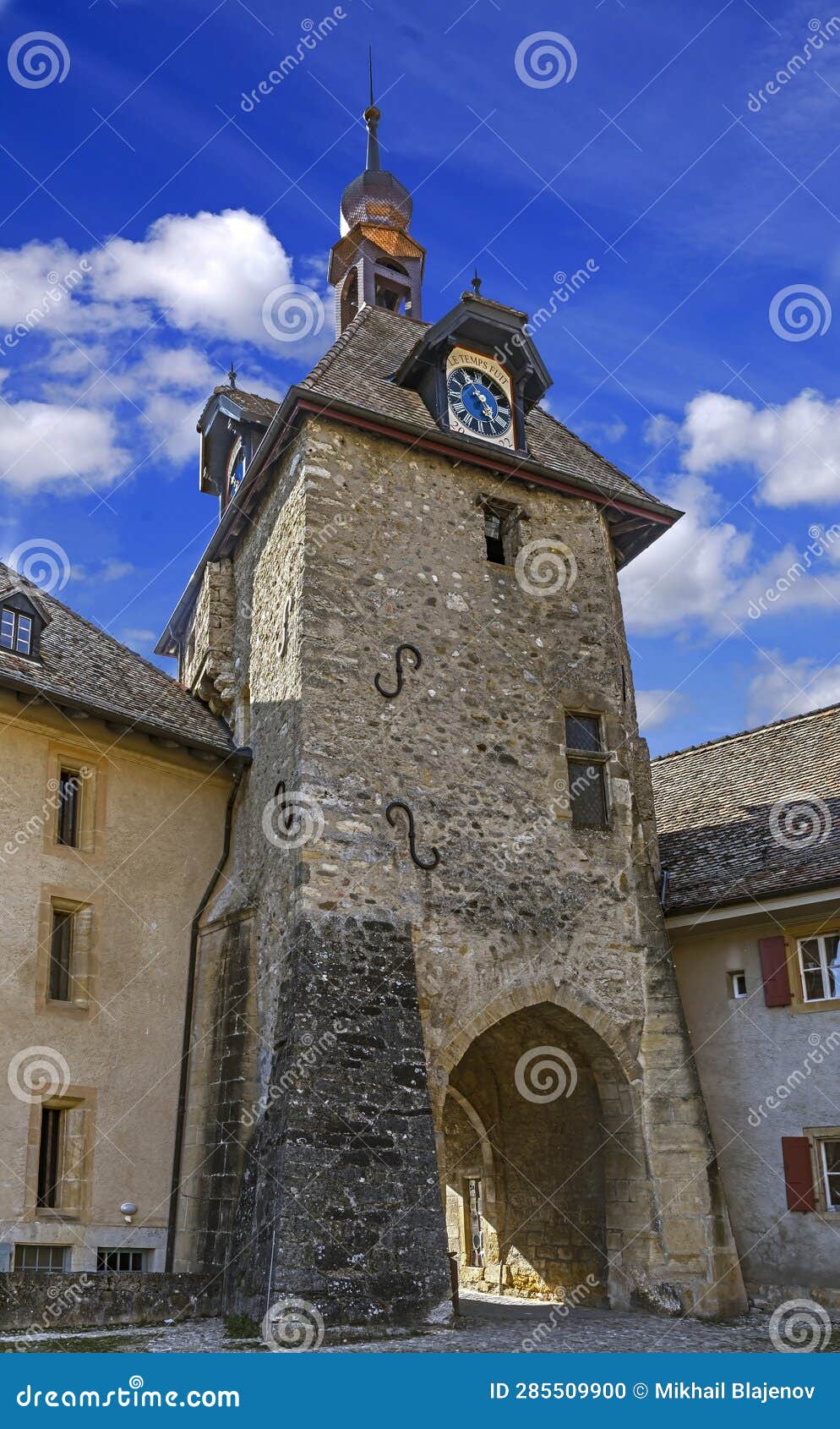 Abbacy Entrance Gate and Tower 2 Stock Photo - Image of tree, building ...