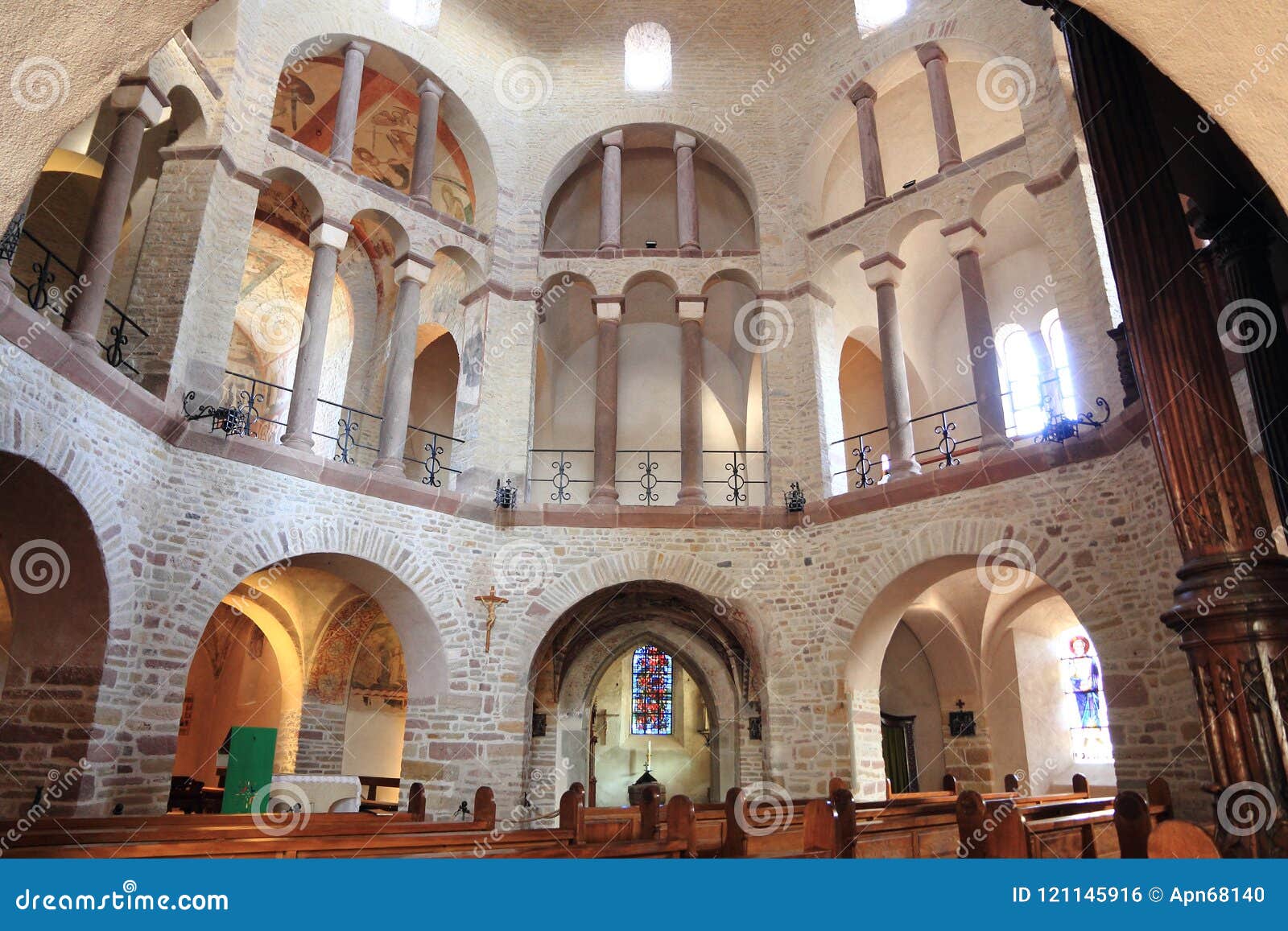 Octagonal church in Alsace stock photo. Image of religion - 121145916