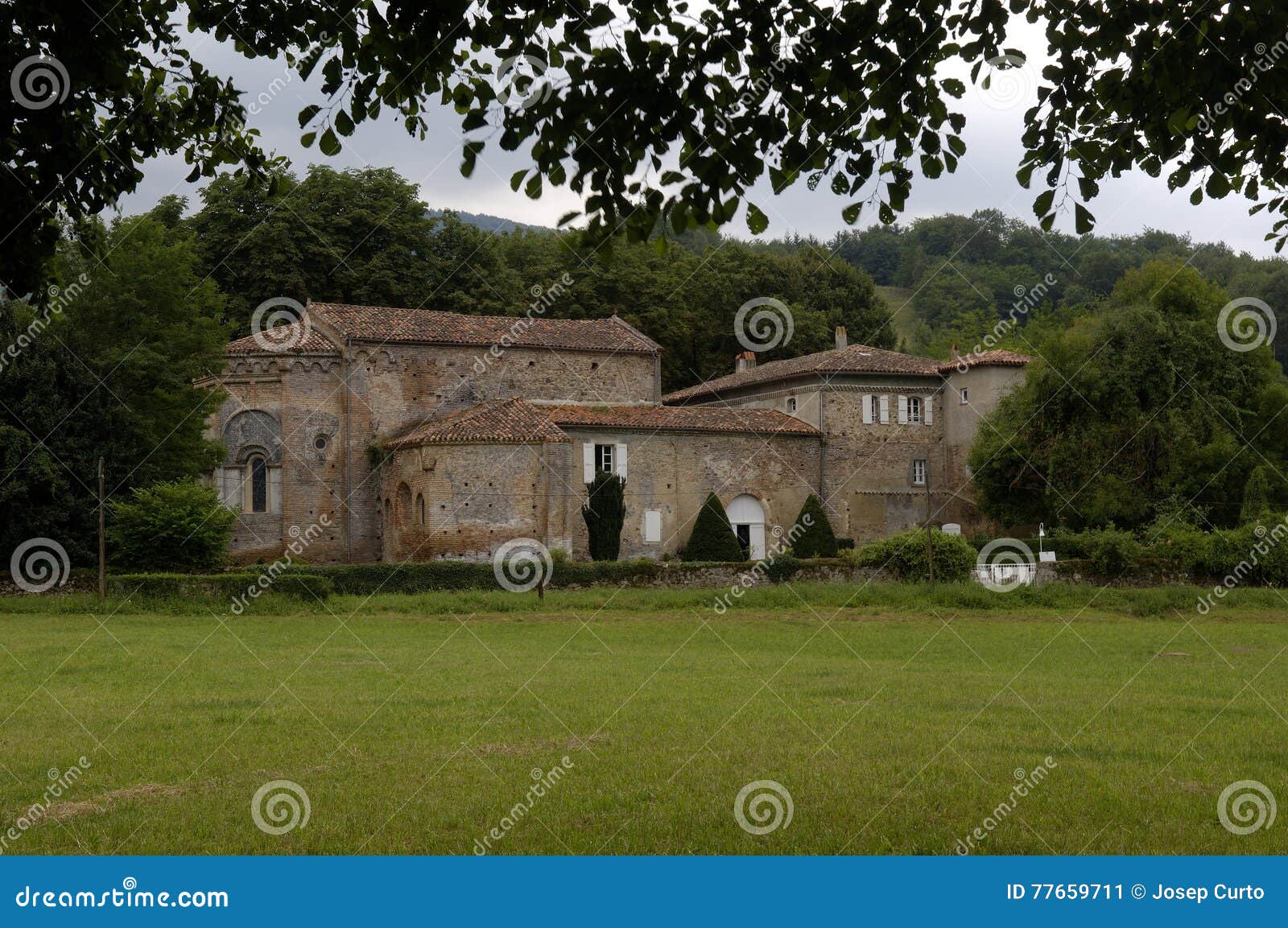 Abbey of Combelongue, stock image. Image of church, combelongue - 77659711