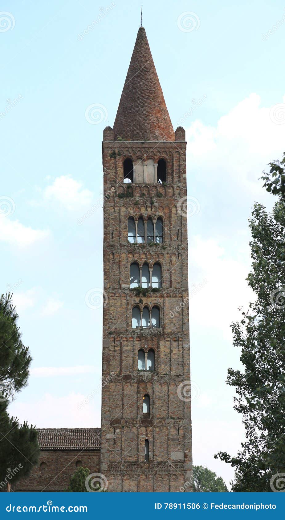 Abbey of Pomposa in the Po Valley of Emilia Romagna in Italy Stock ...