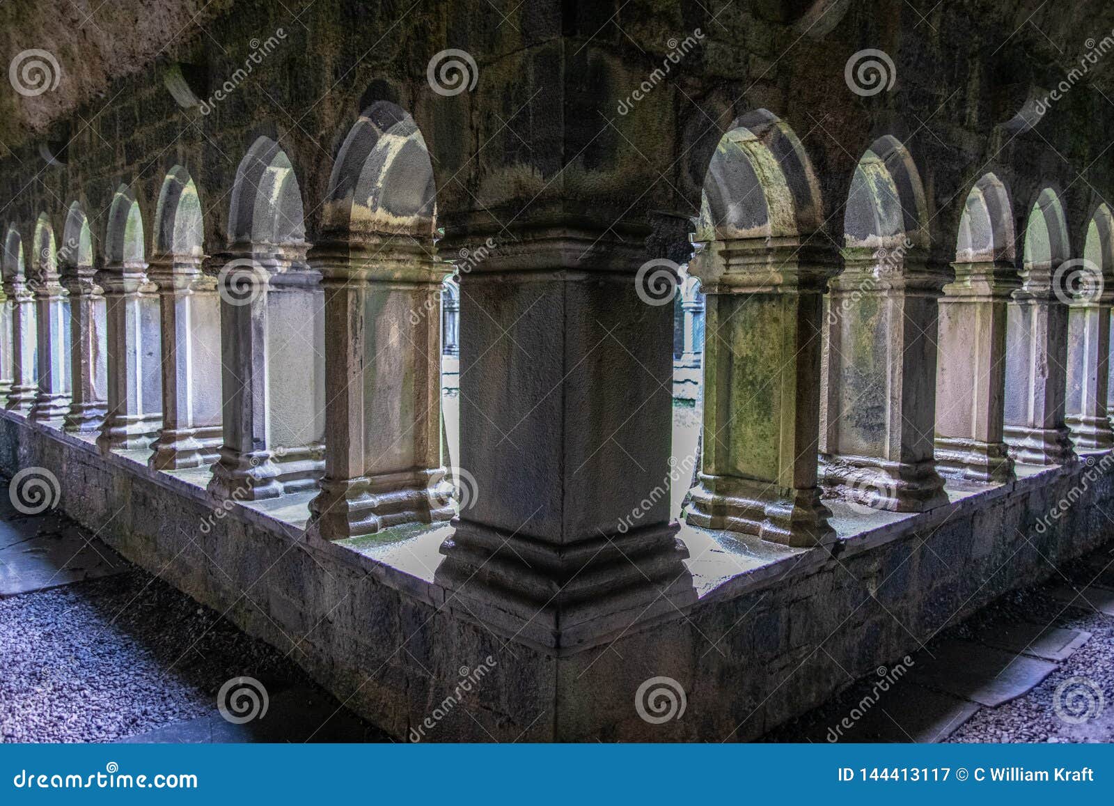 Columns and Arches of Ancient Irish Abbey Ruins Stock Image - Image of ...