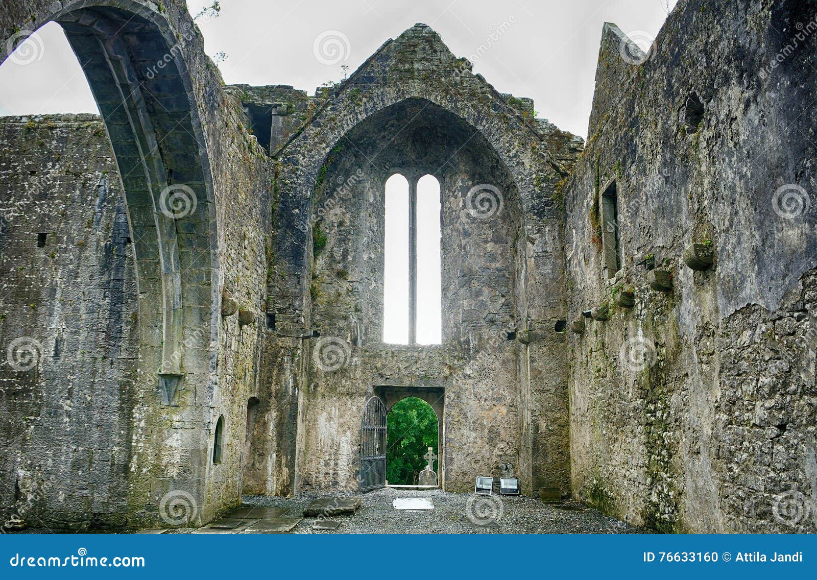 Abbey ruins, Quin, Ireland stock photo. Image of catholic - 76633160
