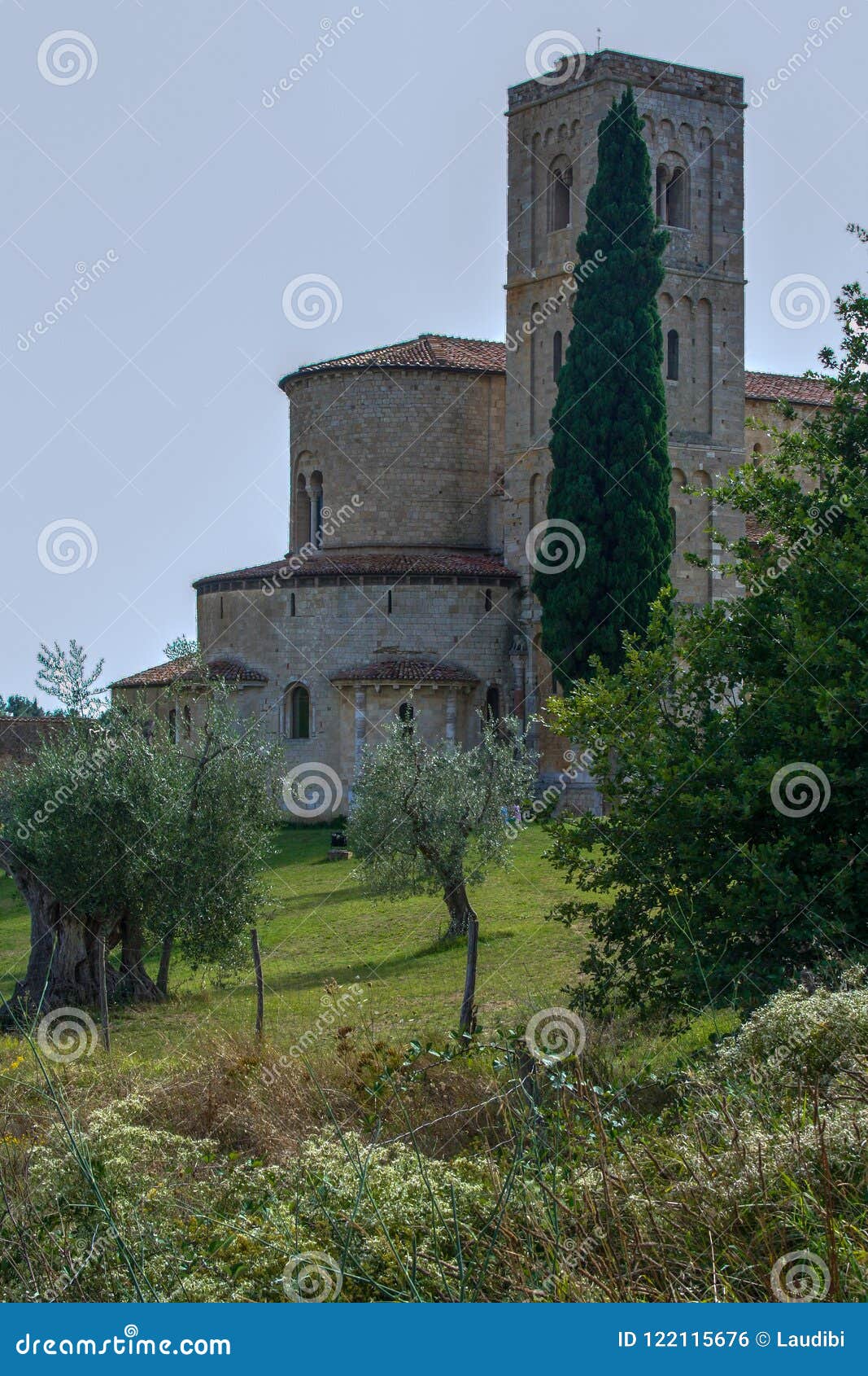 Sant antimo abbey stock photo. Image of historical, cypress - 122115676