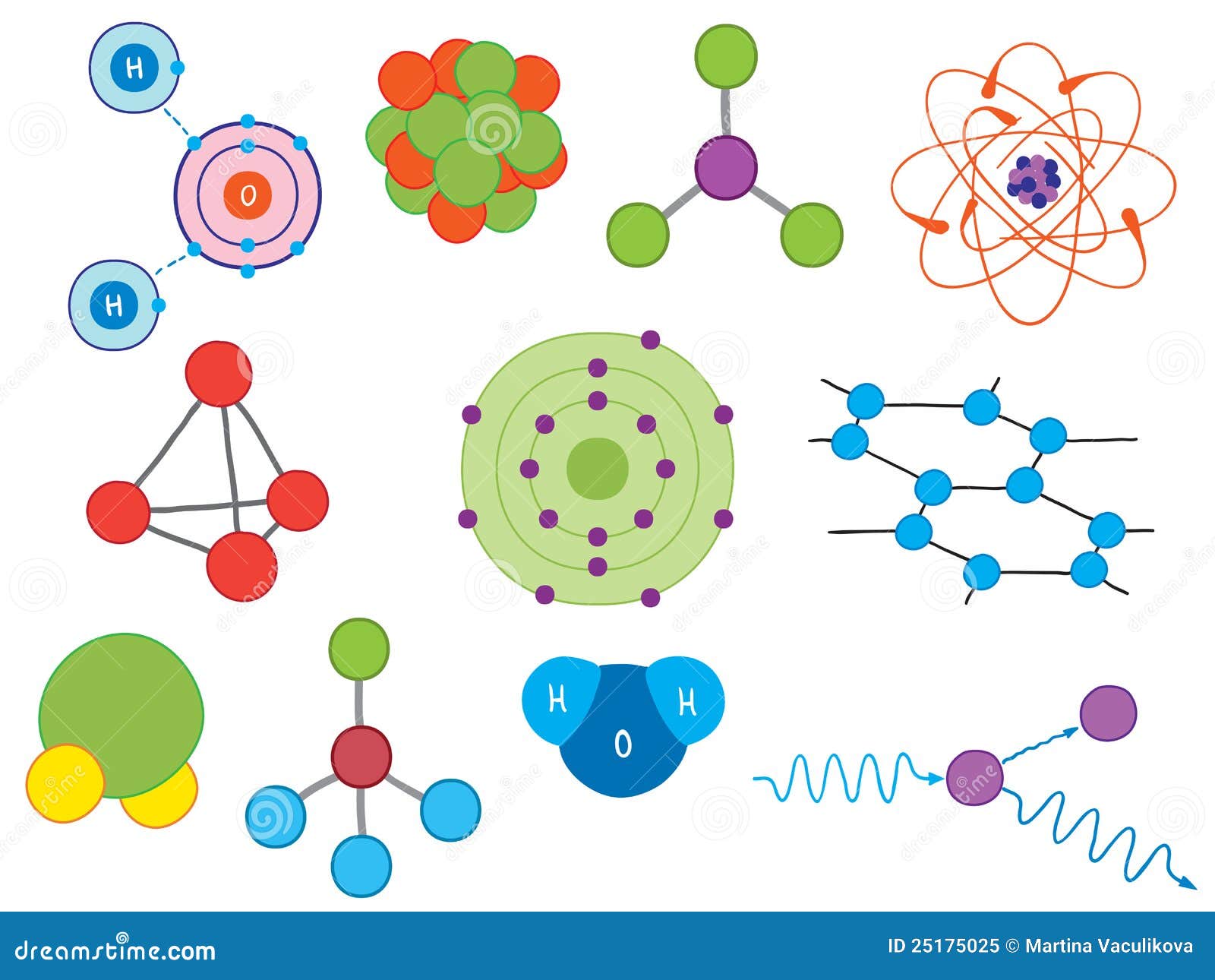 Abbildung Der Atome Und Der Moleküle Vektor Abbildung - Illustration ...