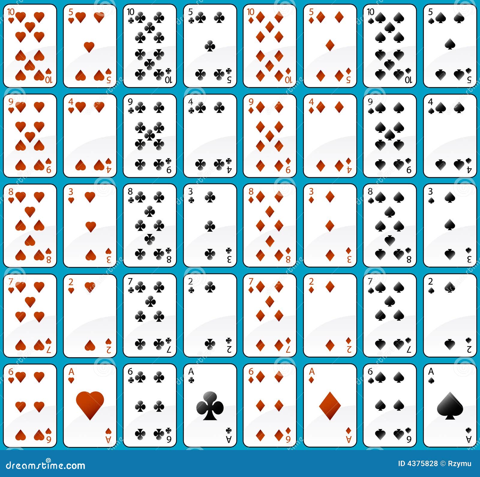 Abbildung der Spielkarten vektor abbildung. Illustration von neigung ...