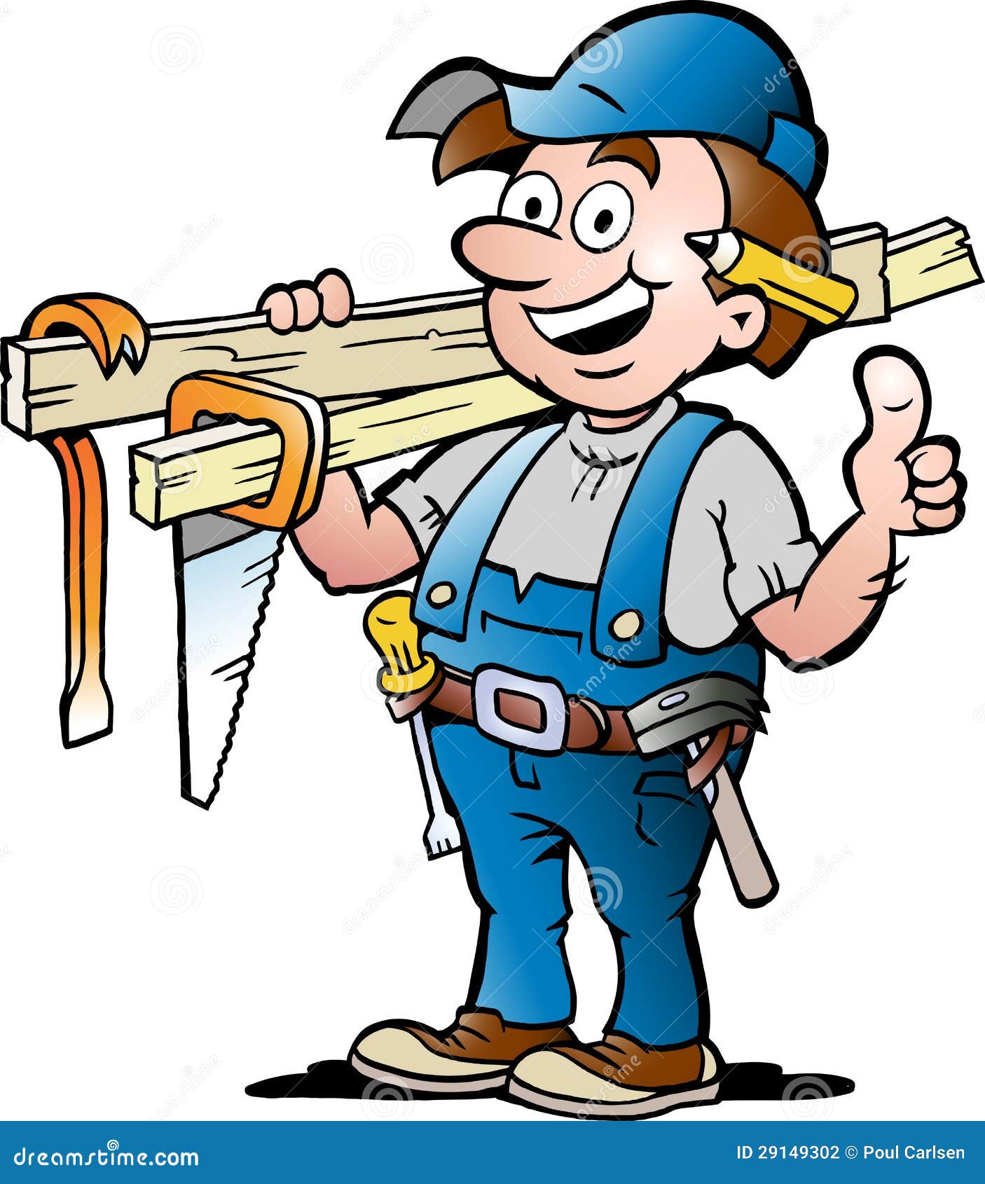 Abbildung Eines Glücklichen Tischler-Heimwerkers Vektor Abbildung ...