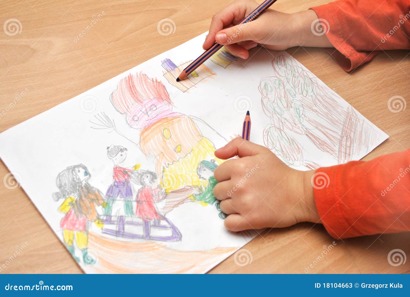 Abbildung gemalt stockbild. Bild von junge, farbe, schule - 18104663