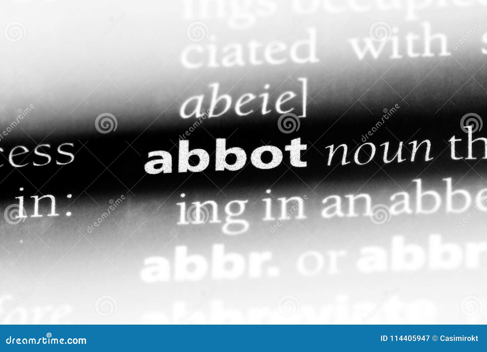 Abbot stock image. Image of isolated, dictionary, english - 114405947