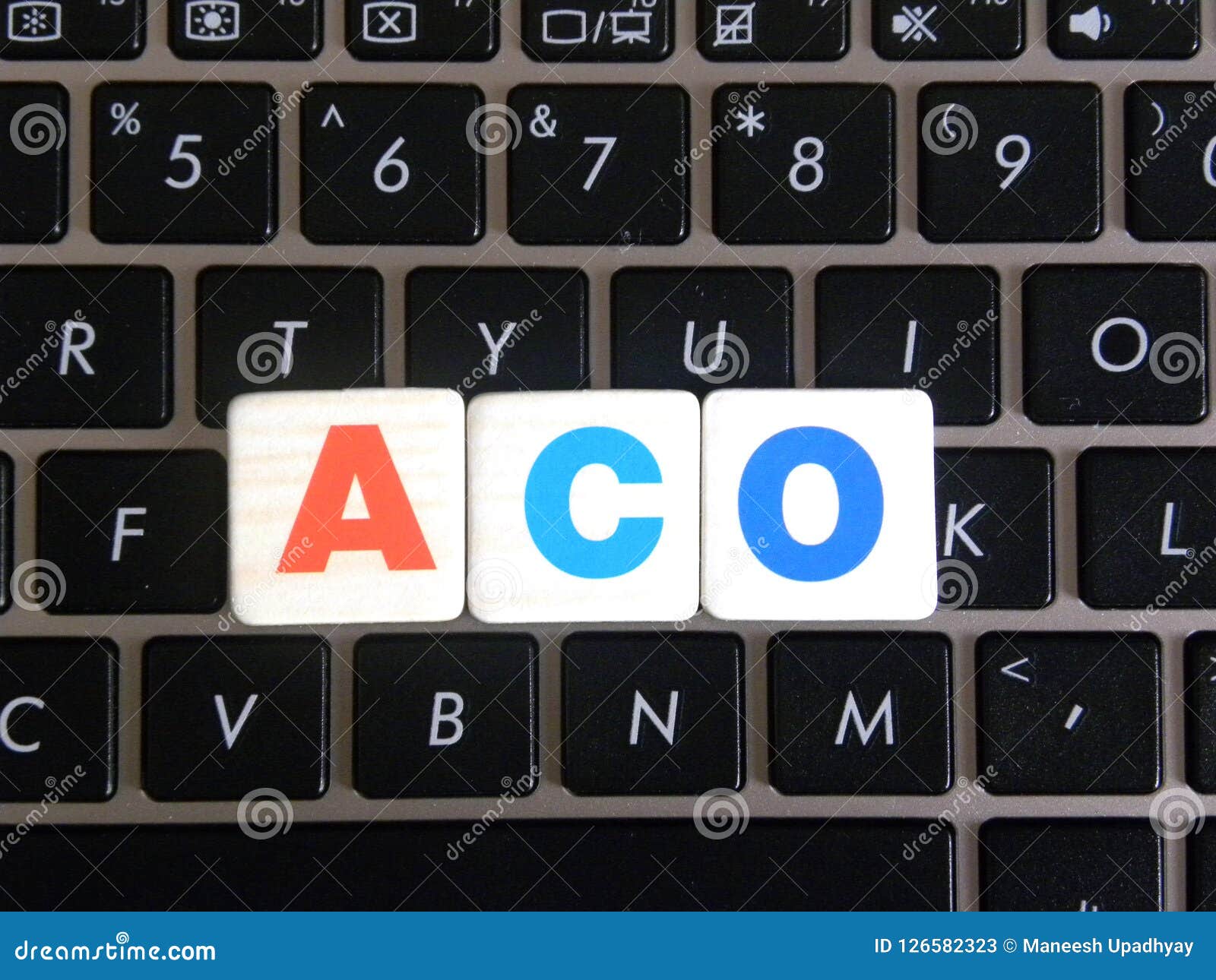 Abbreviation ACO on Keyboard Background Stock Image - Image of ...