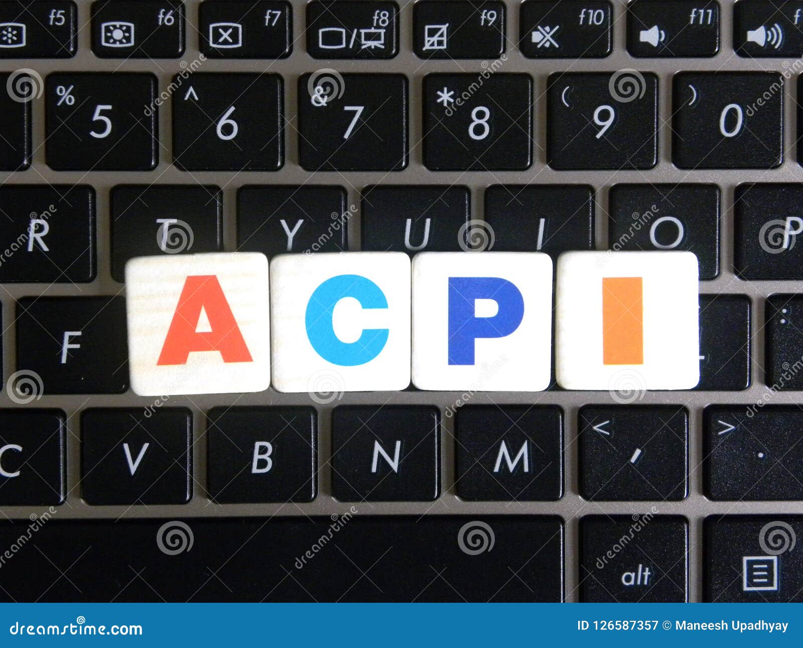 Abbreviation ACPI on Keyboard Background Stock Image - Image of ...