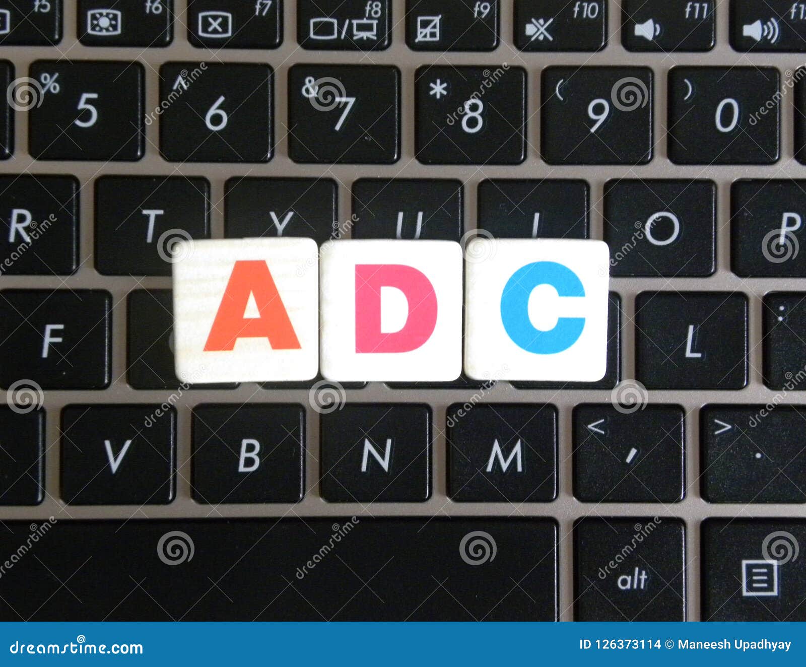 Abbreviation ADC on Keyboard Background Stock Photo - Image of modern ...