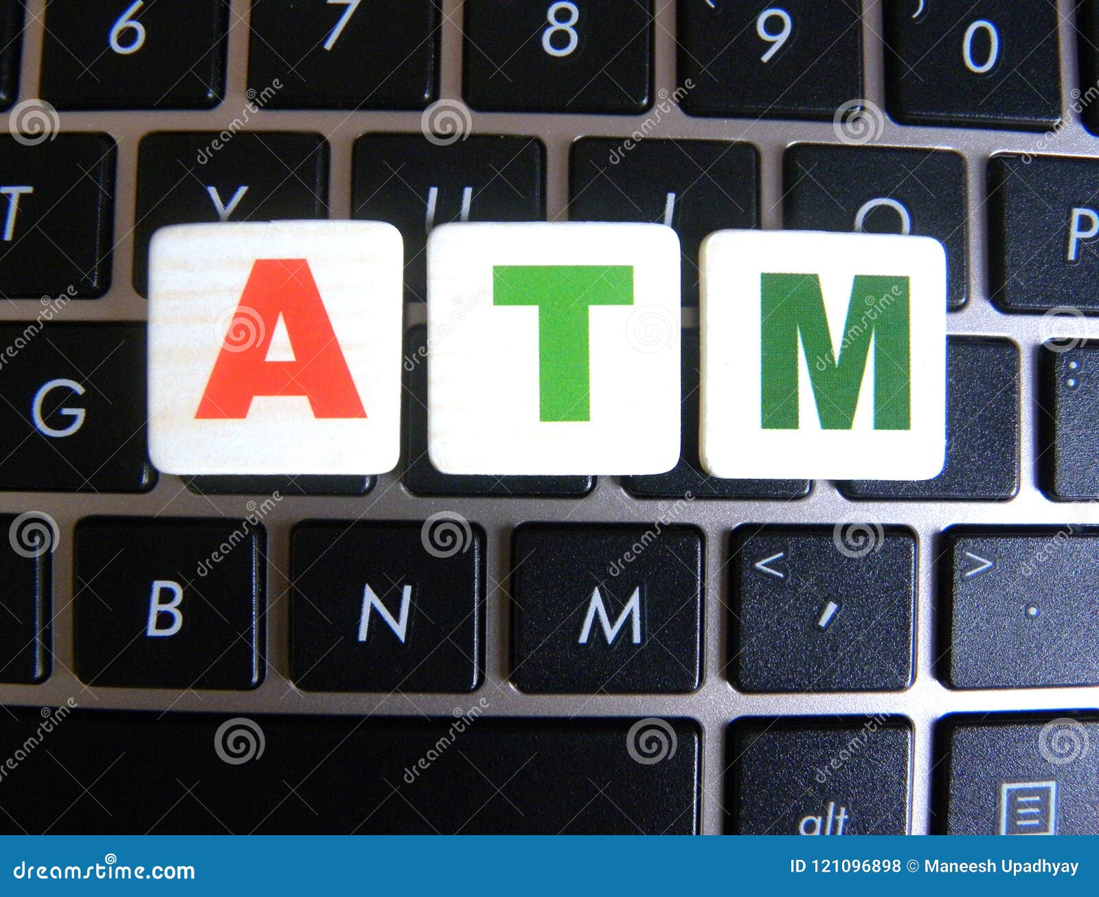 Abbreviation ATM on Keyboard Background Stock Photo - Image of ...