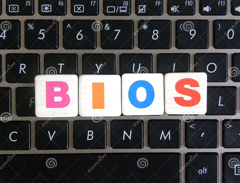 Abbreviation BIOS on Keyboard Background Stock Photo - Image of office ...