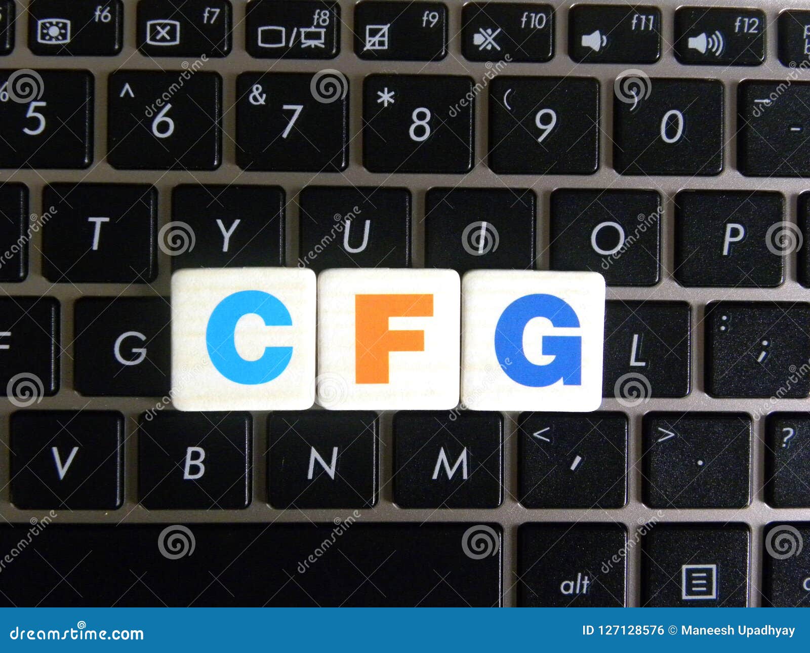 Abbreviation CFG on Keyboard Background Stock Photo - Image of device ...