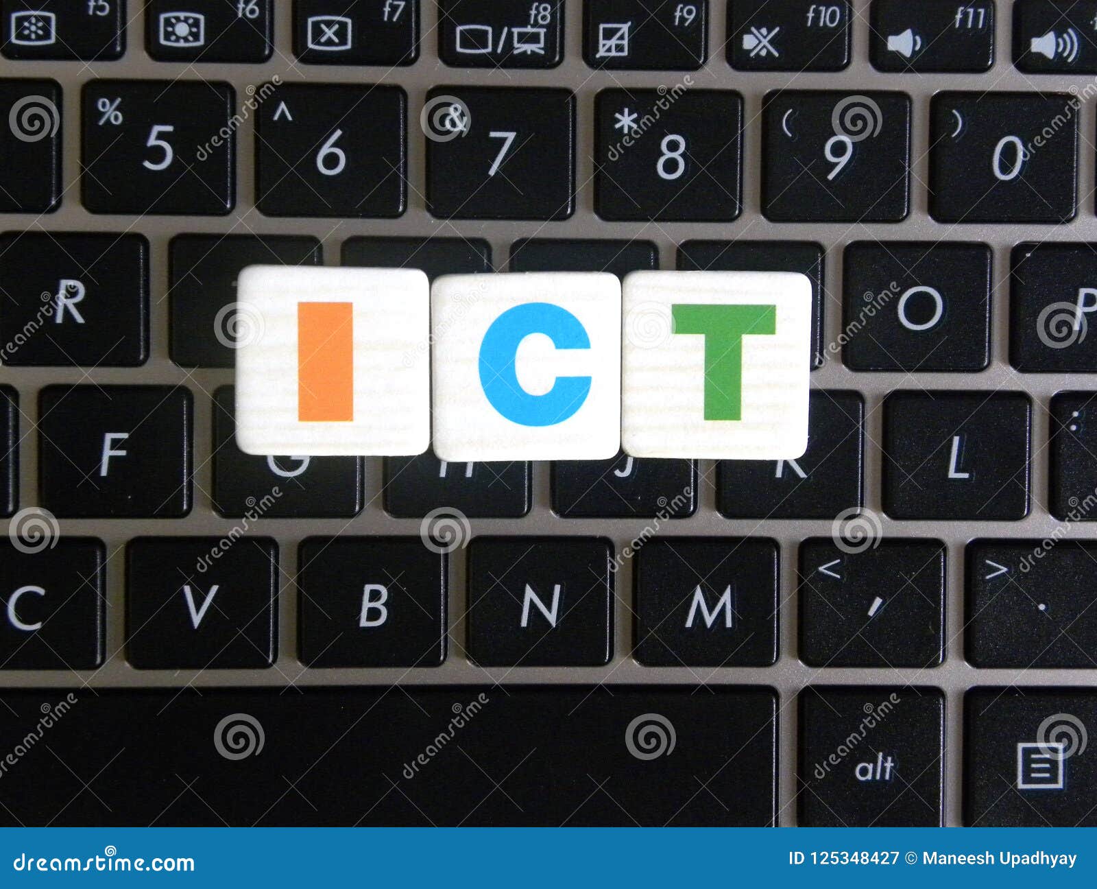 Abbreviation ICT on Keyboard Background Stock Image - Image of keywords ...
