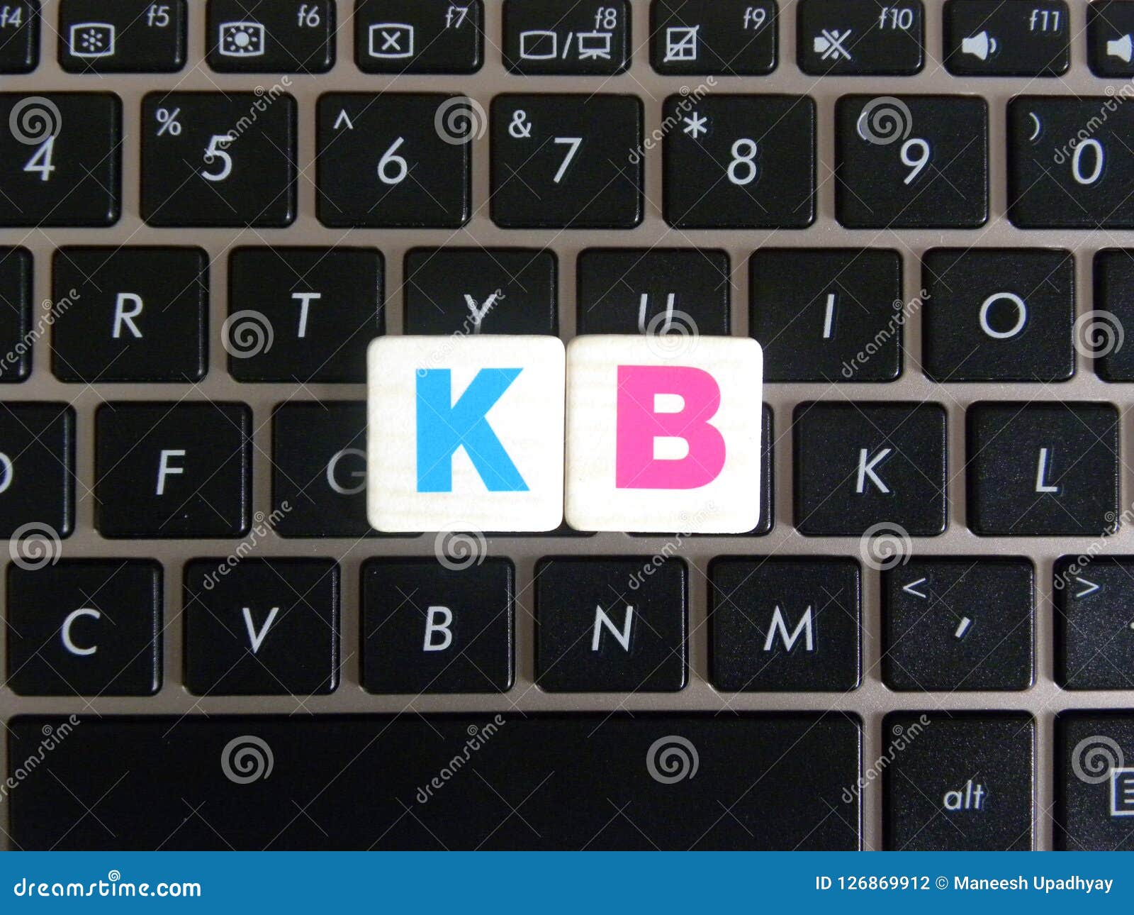Abbreviation KB on Keyboard Background Stock Photo - Image of device ...