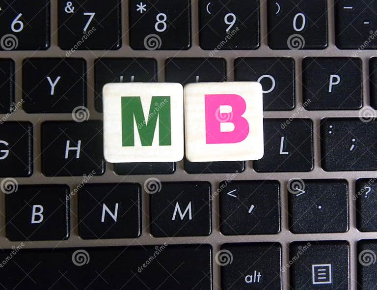 Abbreviation MB on Keyboard Background Stock Photo - Image of office ...