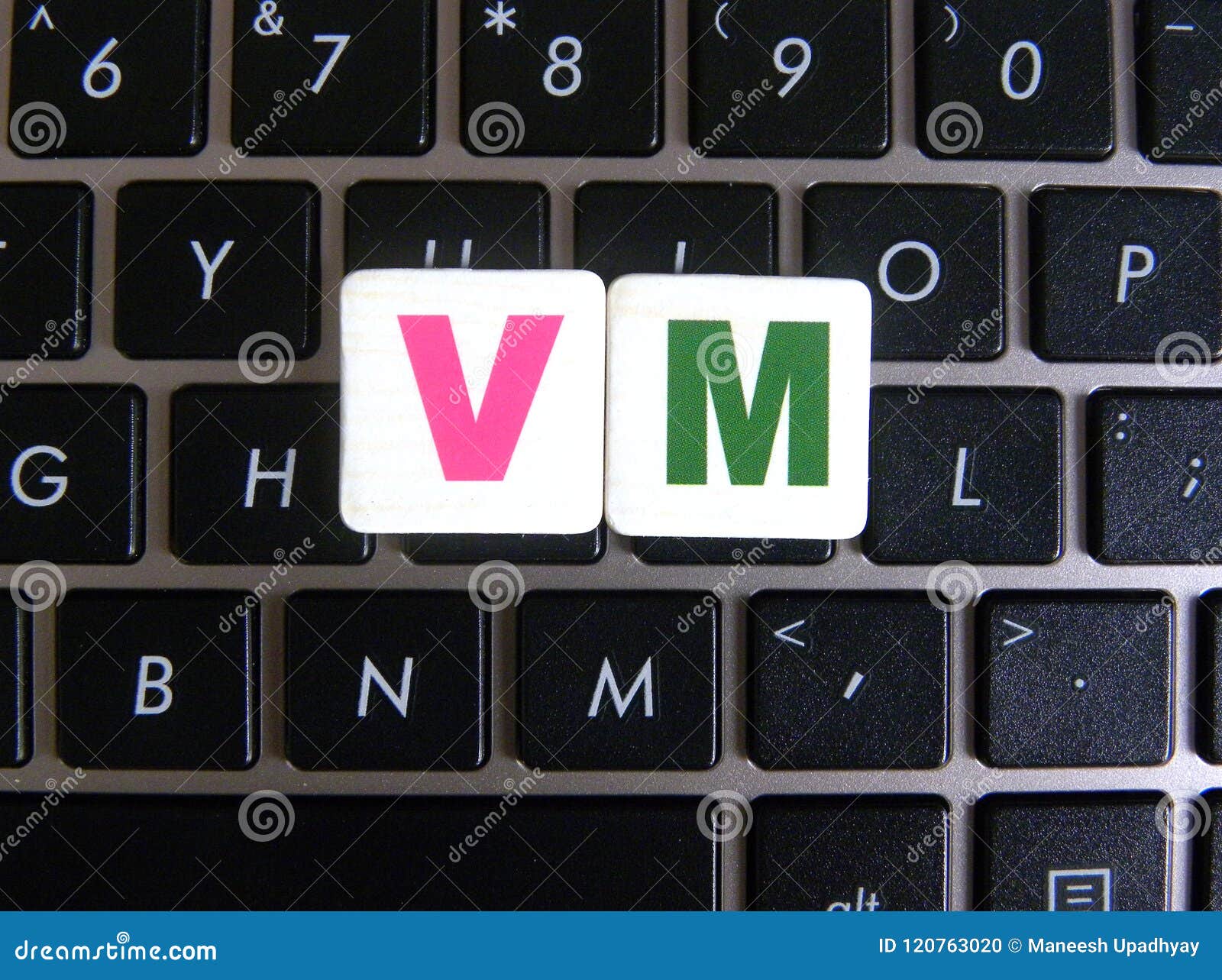 Abbreviation VM on Keyboard Background Stock Photo - Image of letters ...