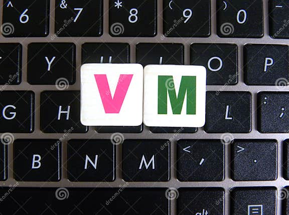 Abbreviation VM on Keyboard Background Stock Photo - Image of letters ...