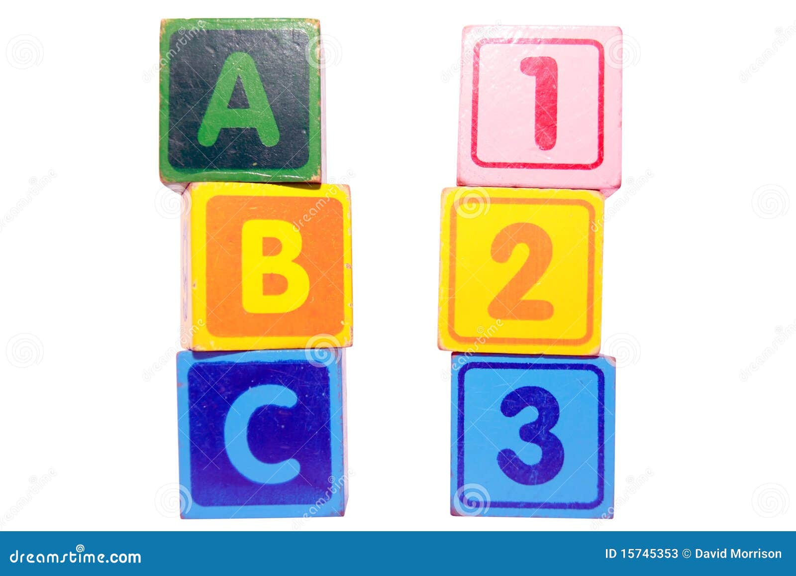 Abc 123 in Stuk Speelgoed Speelt Blokletters Stock Afbeelding - Image ...