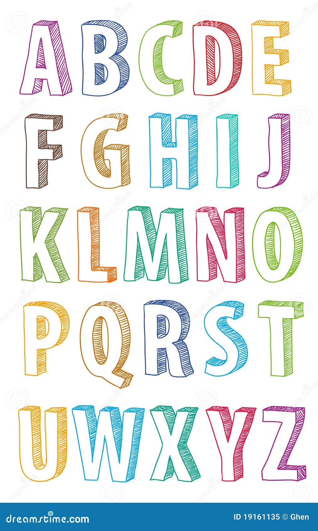 Abc stock vector. Illustration of print, color, comics - 19161135