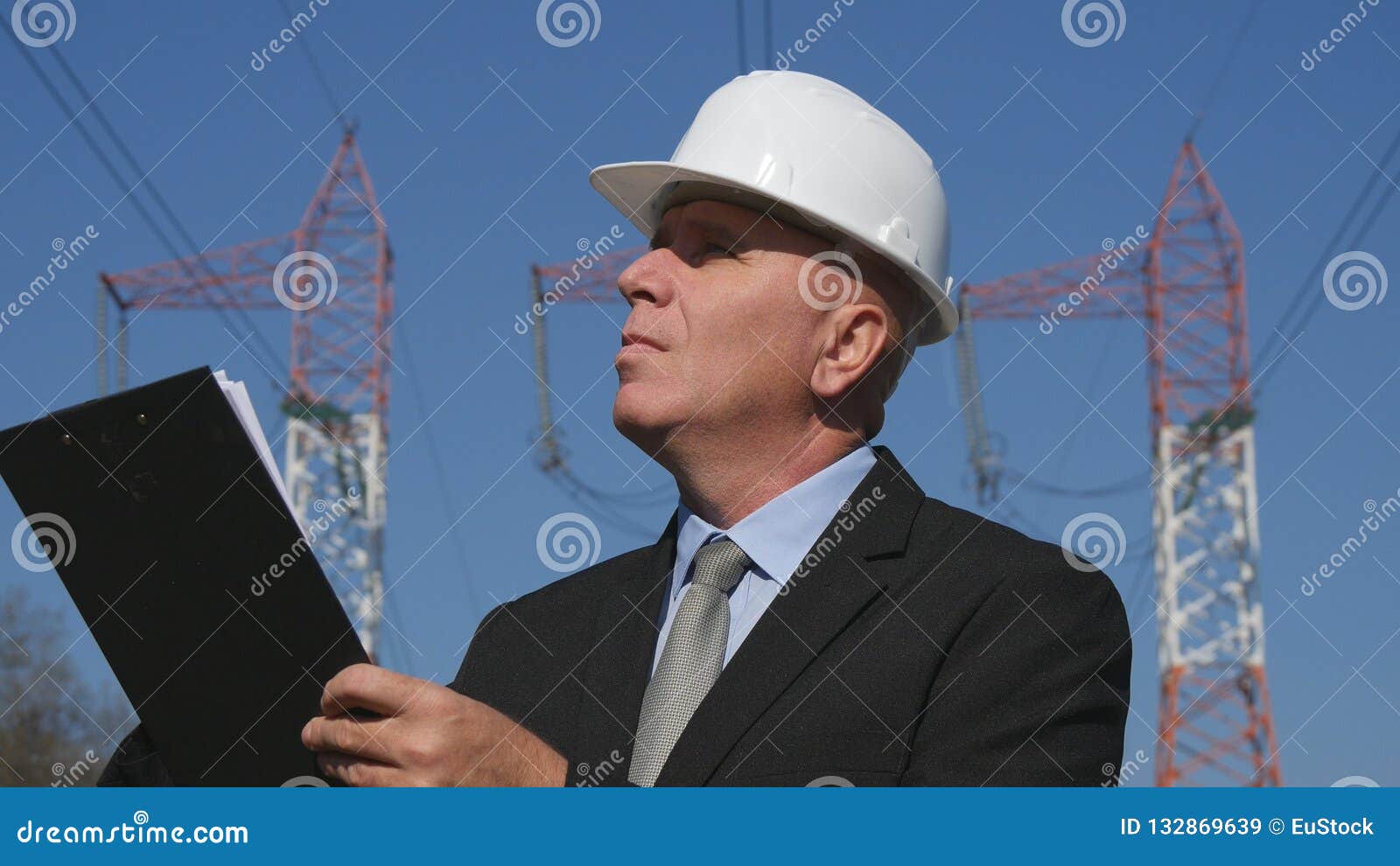 Engineer Working in Energetic Industry Use Agenda Make Maintenance ...