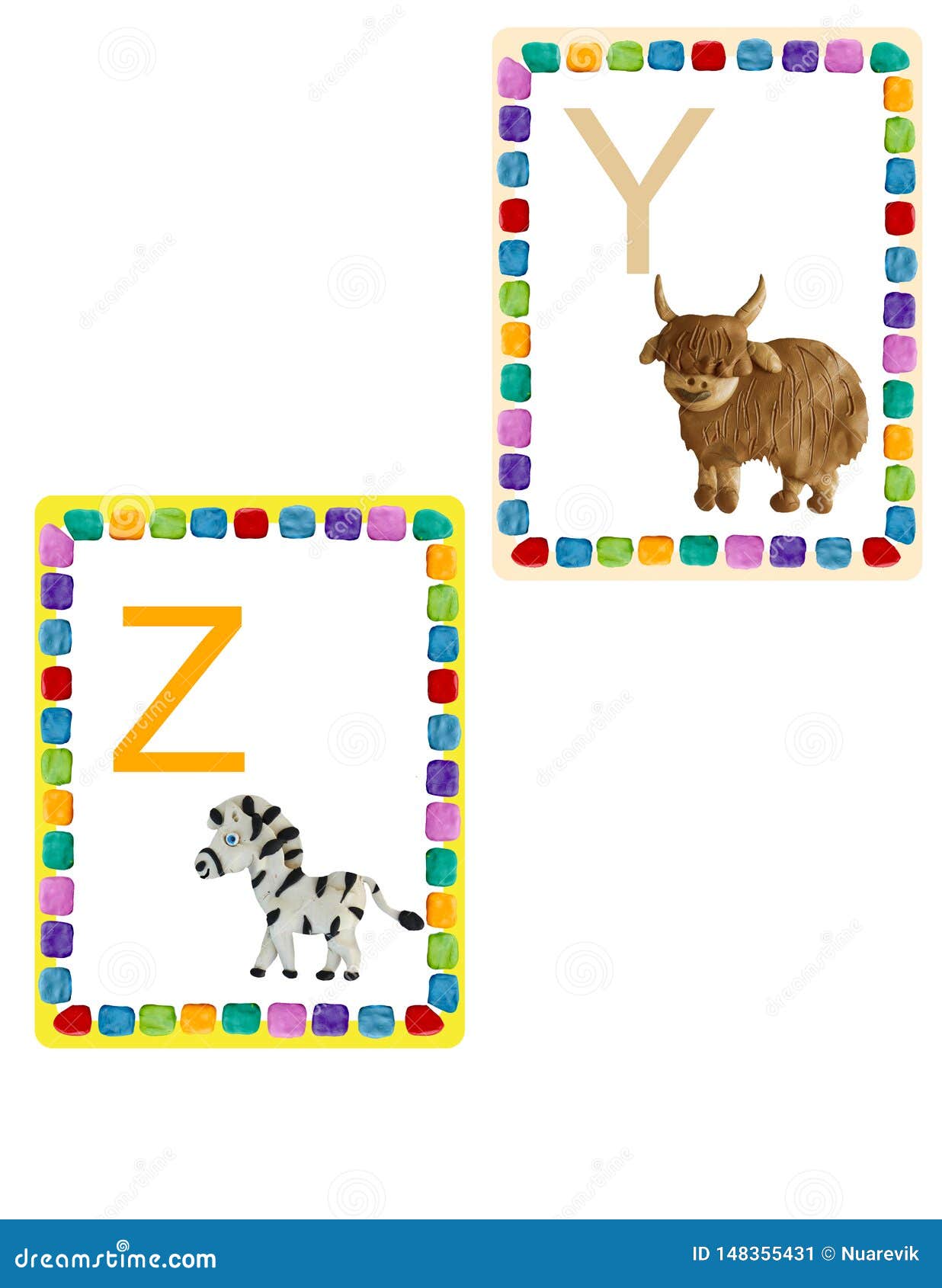 ABC Alphabet Baby Animals Flash Educational Cards Poster Stock ...