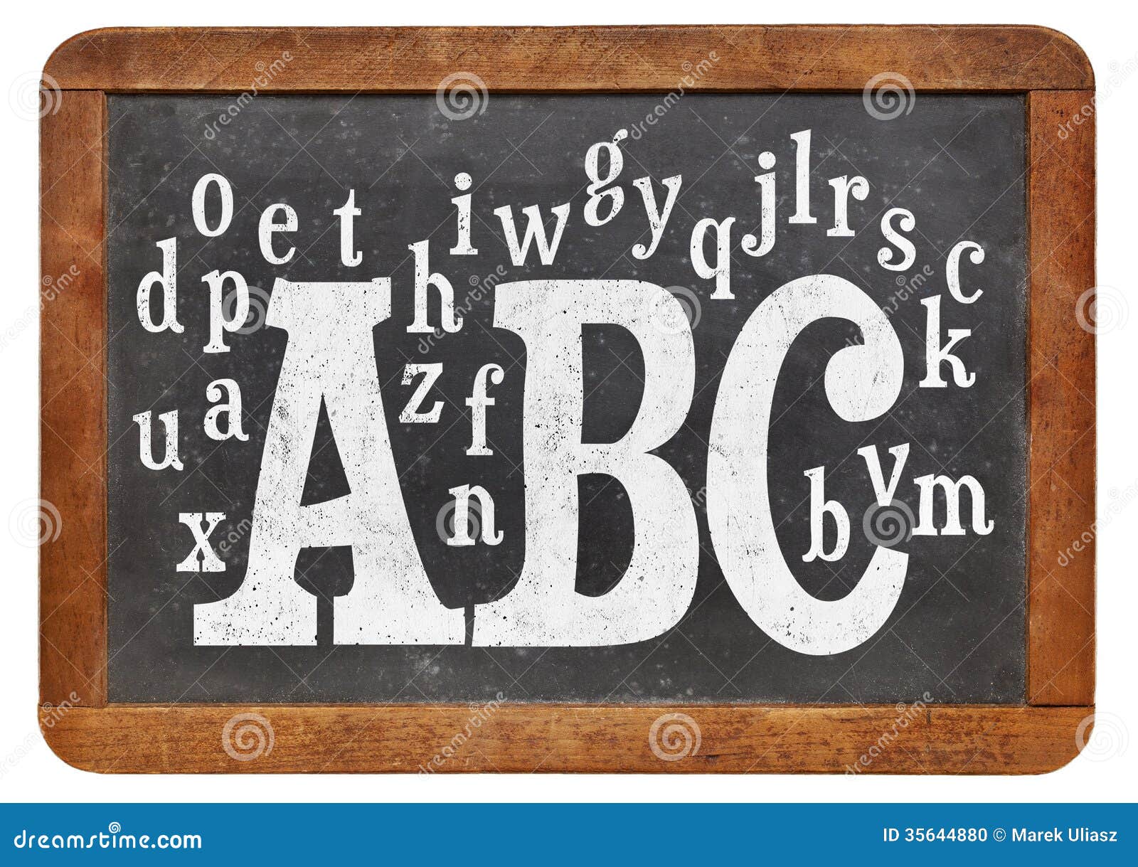 ABC and Alphabet on Blackboard Stock Photo - Image of chalkboard ...