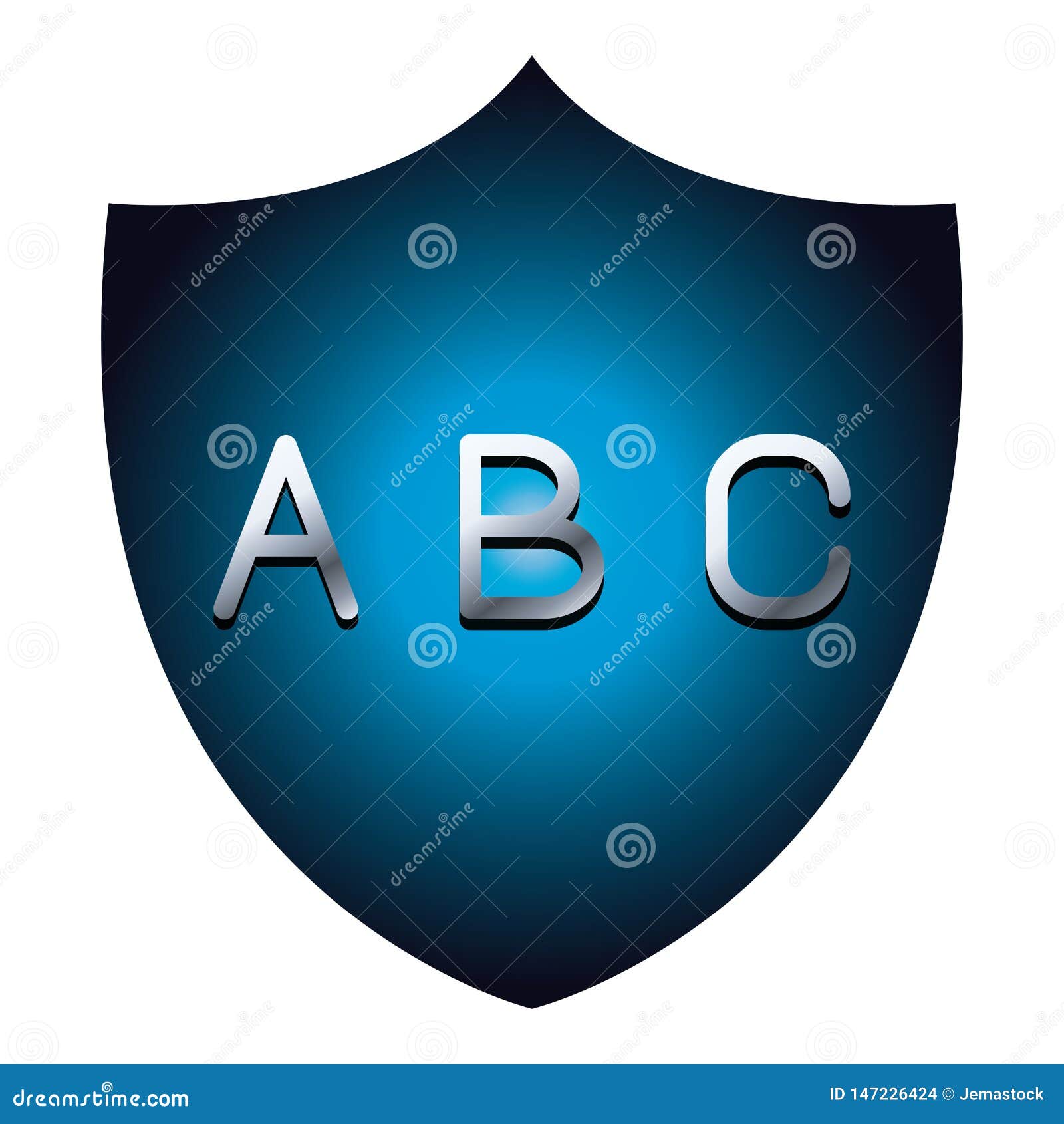 ABC Alphabet Font Letters Blue Security Shield Symbol Stock Vector ...