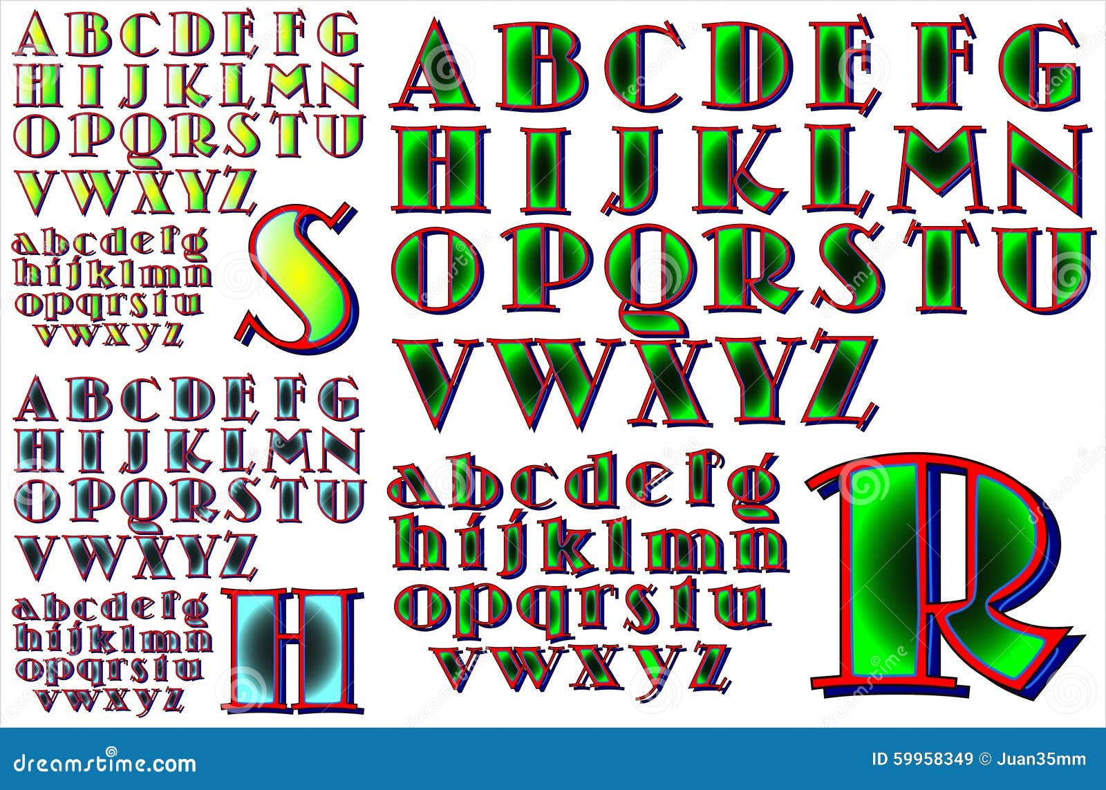 ABC Alphabet Lettering Design Stock Illustration - Illustration of ...