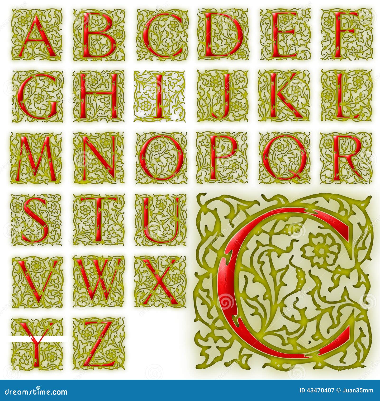 ABC Alphabet Special Design Set Stock Illustration - Illustration of ...