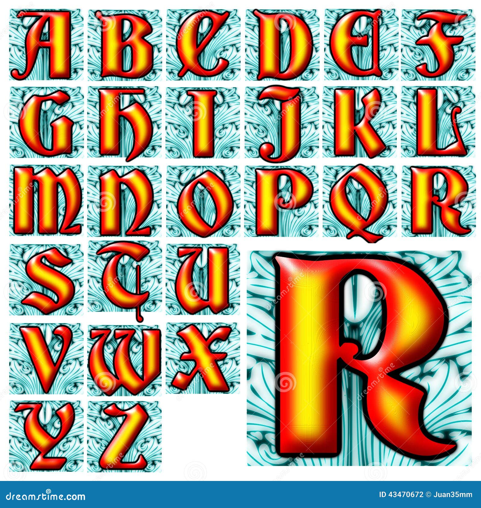 ABC Alphabet Special Design Set Stock Illustration - Illustration of ...
