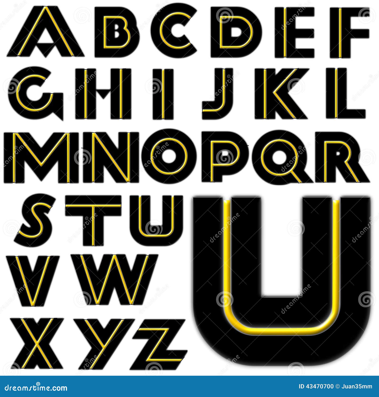 ABC Alphabet Special Design Set Stock Illustration - Illustration of ...