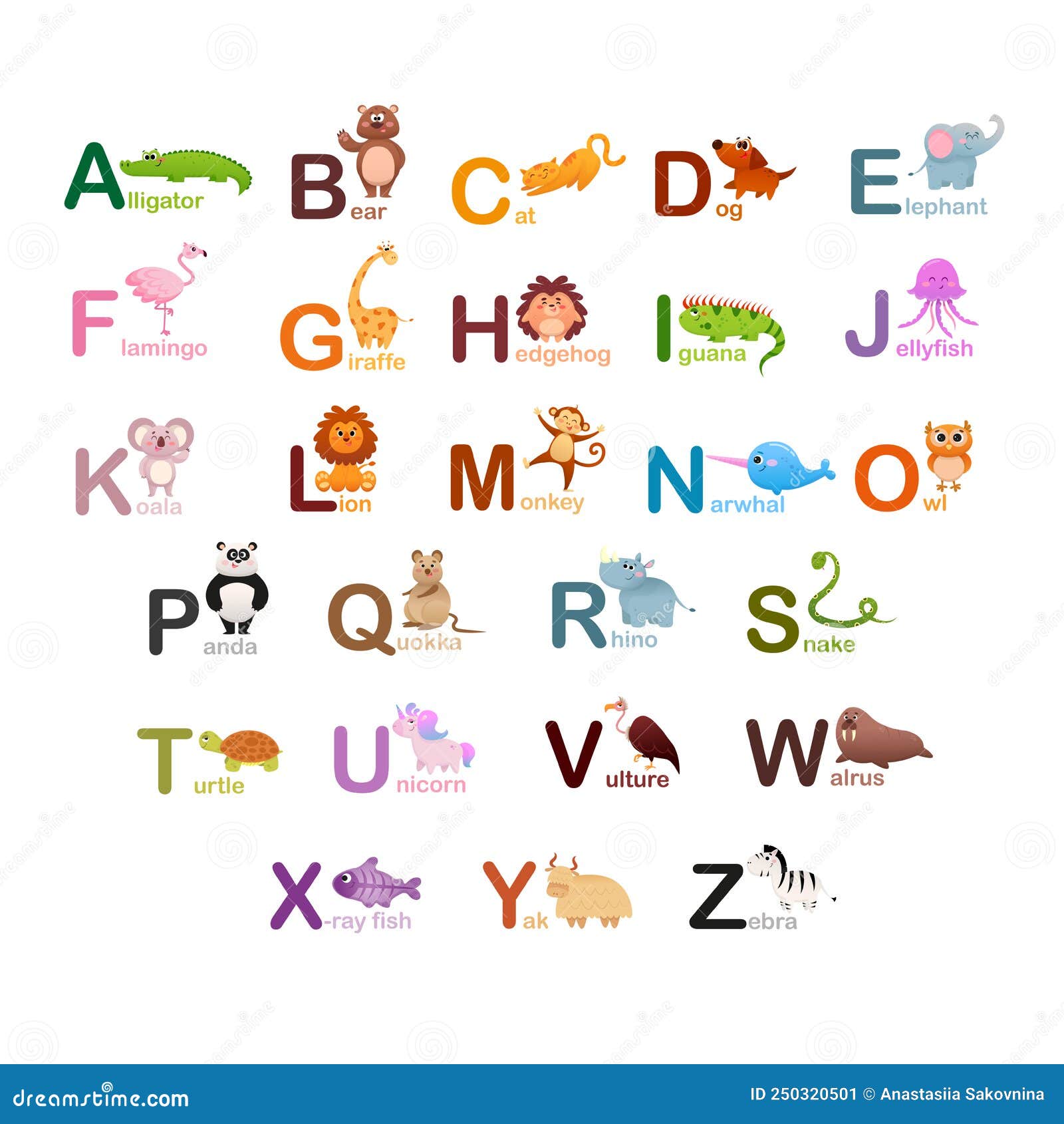 ABC animals stock vector. Illustration of kids, giraffe - 250320501