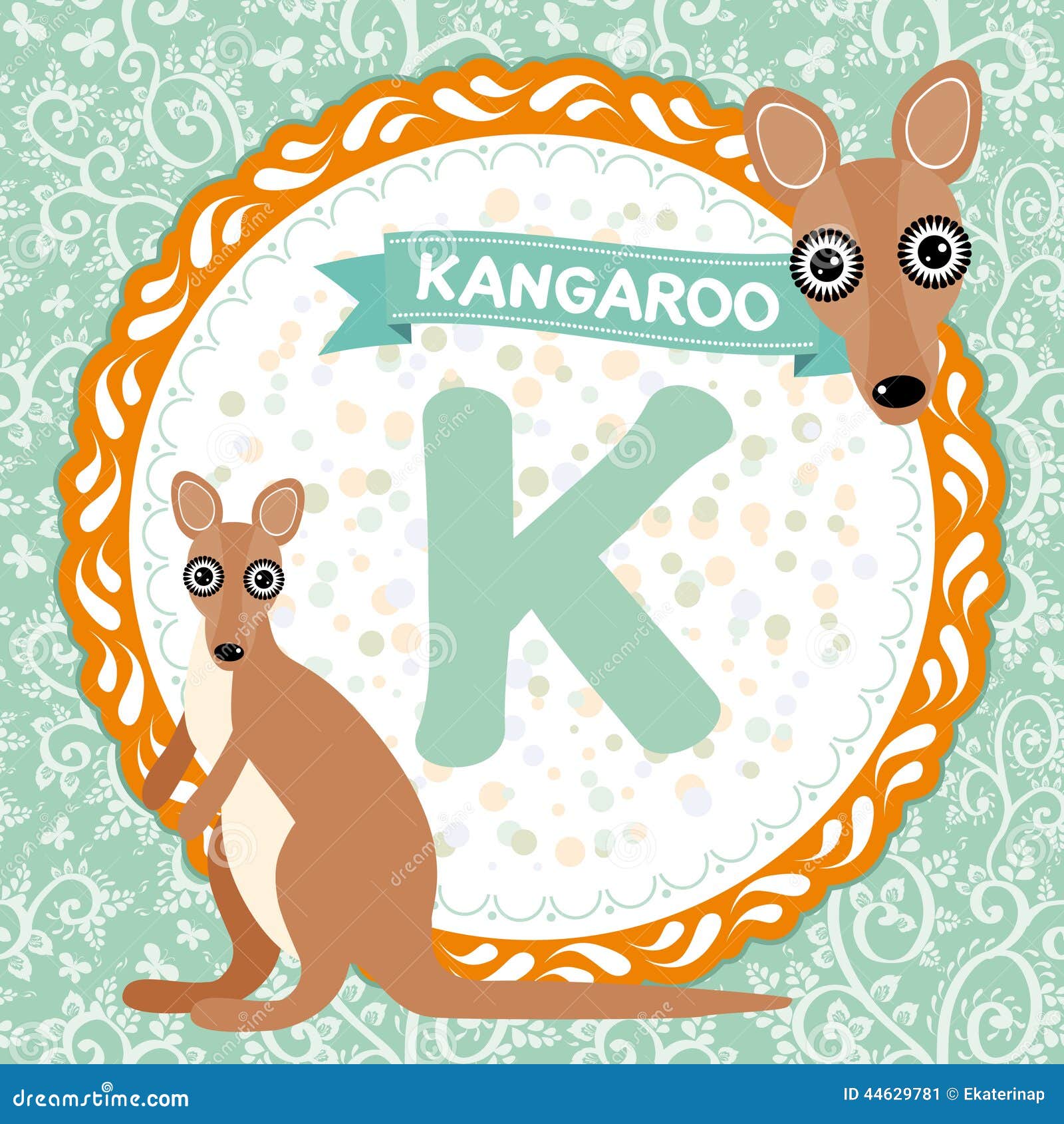 ABC Animals K is Kangaroo. Childrens English Alphabet. Vector Stock ...