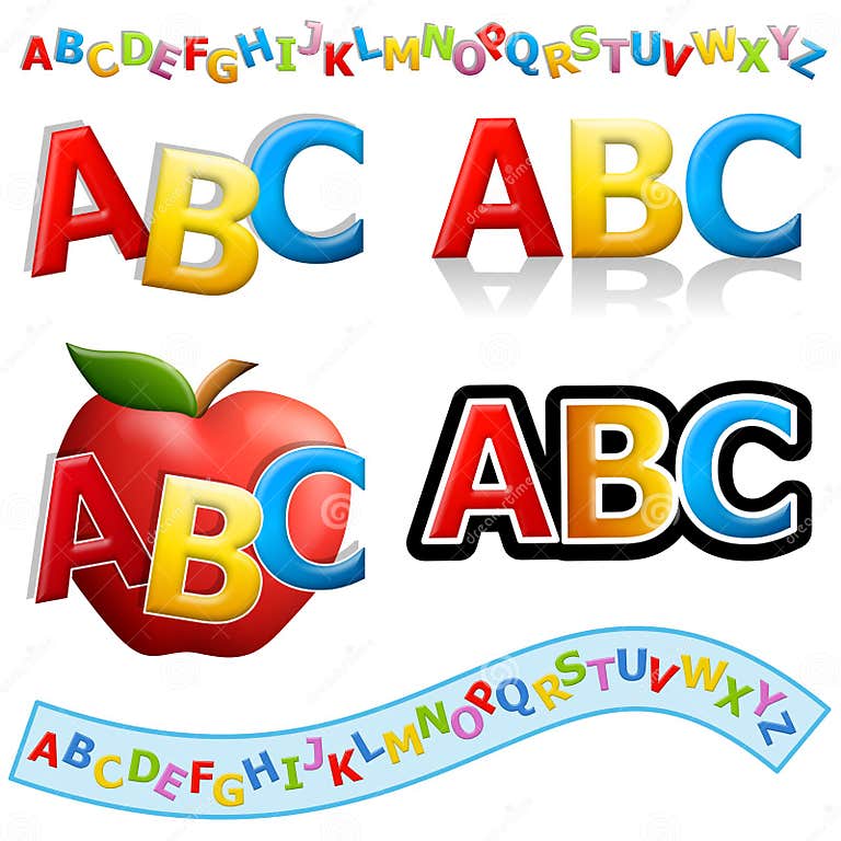 ABC Banners and Logos stock illustration. Illustration of education ...