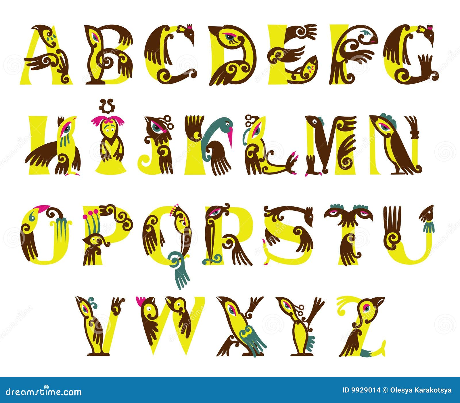 ABC - BIRDS stock illustration. Illustration of modern - 9929014