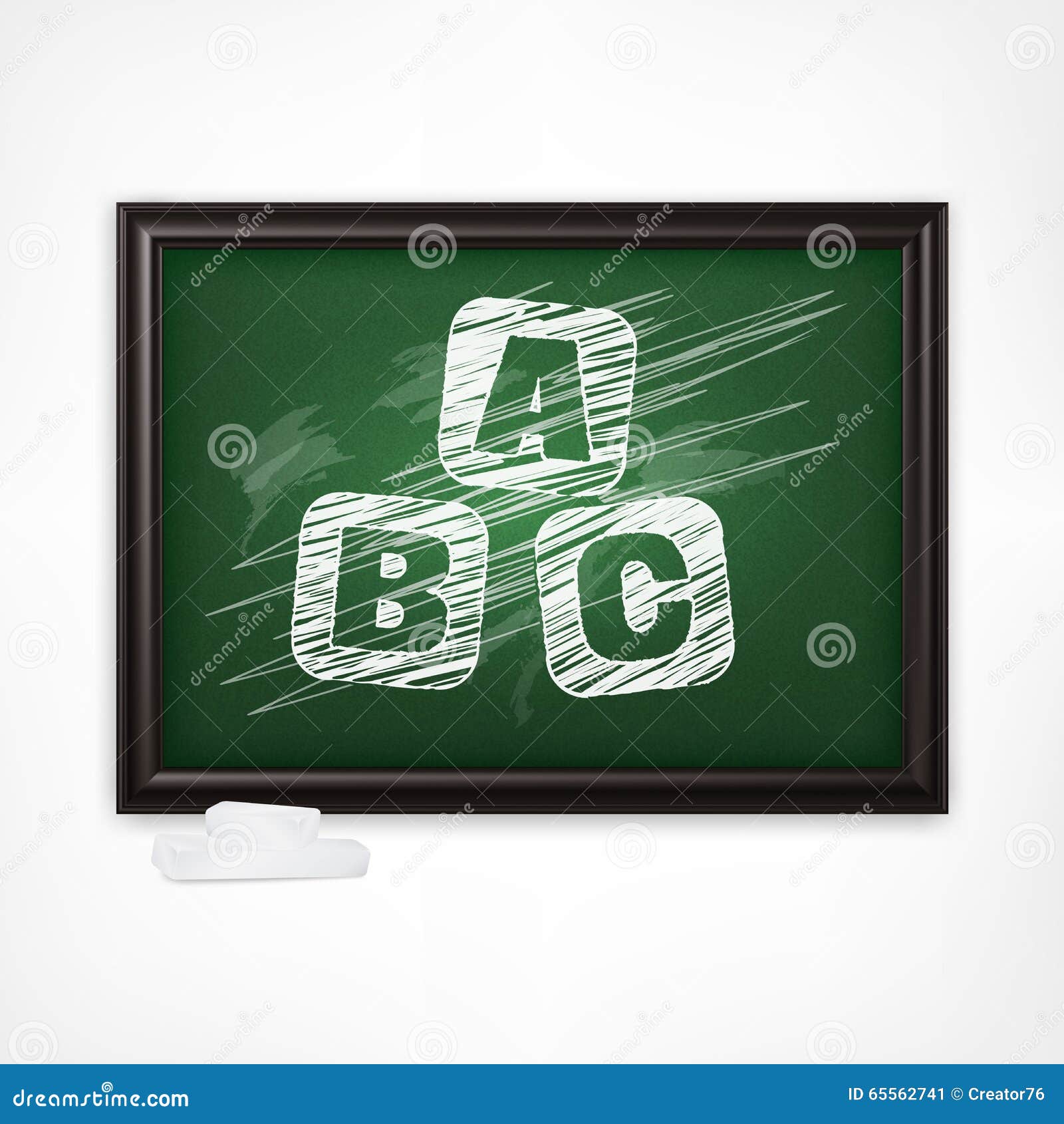 ABC on blackboard stock vector. Illustration of typescript - 65562741