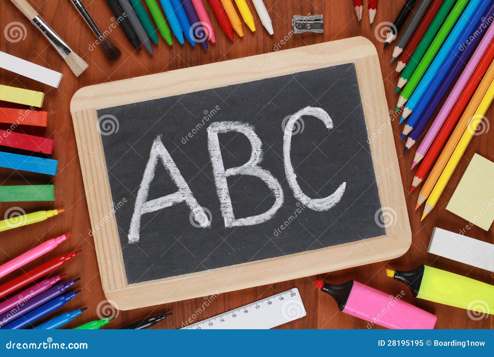 ABC on a Blackboard or Chalkboard Stock Image - Image of paint, learn ...