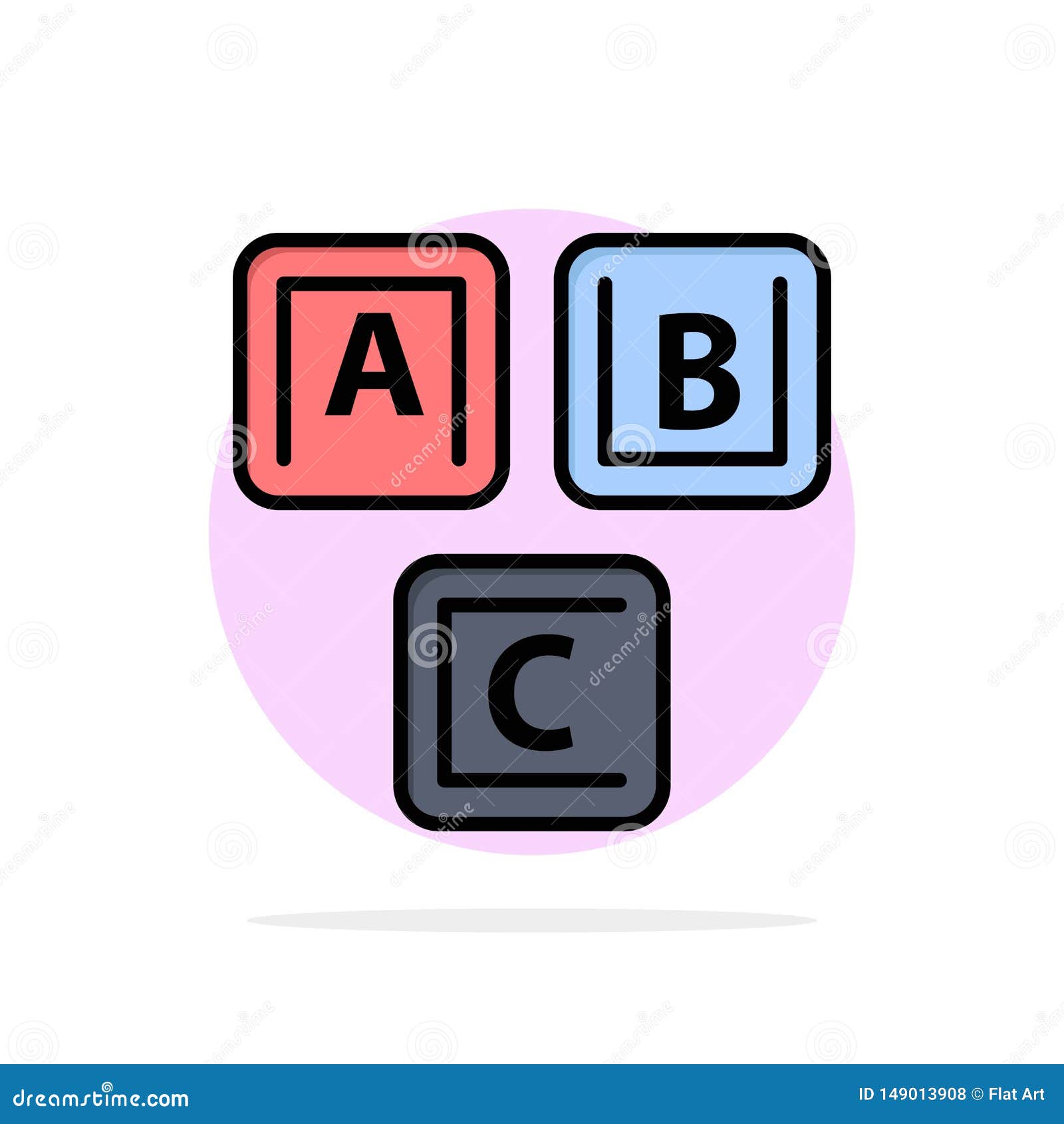 Abc, Blocks, Basic, Alphabet, Knowledge Abstract Circle Background Flat ...
