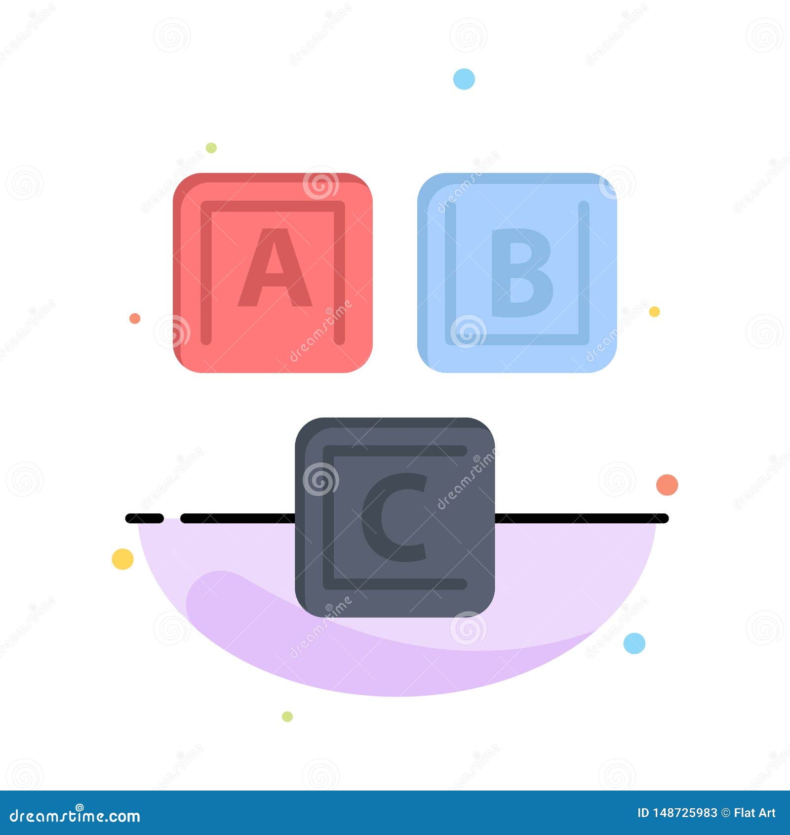 Abc, Blocks, Basic, Alphabet, Knowledge Abstract Flat Color Icon ...