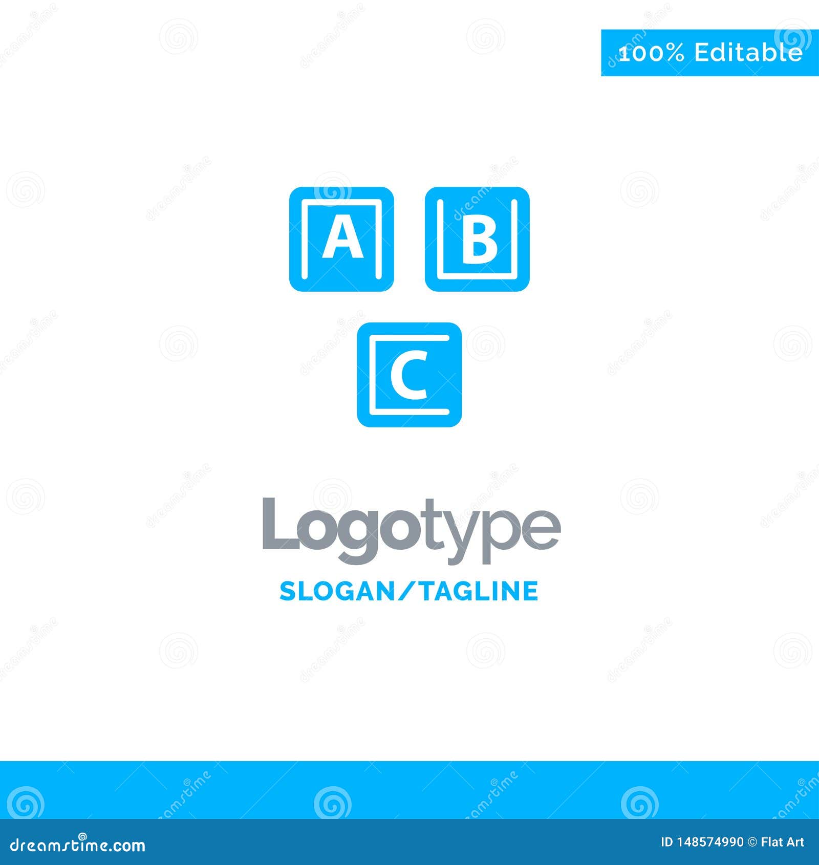 Abc, Blocks, Basic, Alphabet, Knowledge Blue Business Logo Template ...