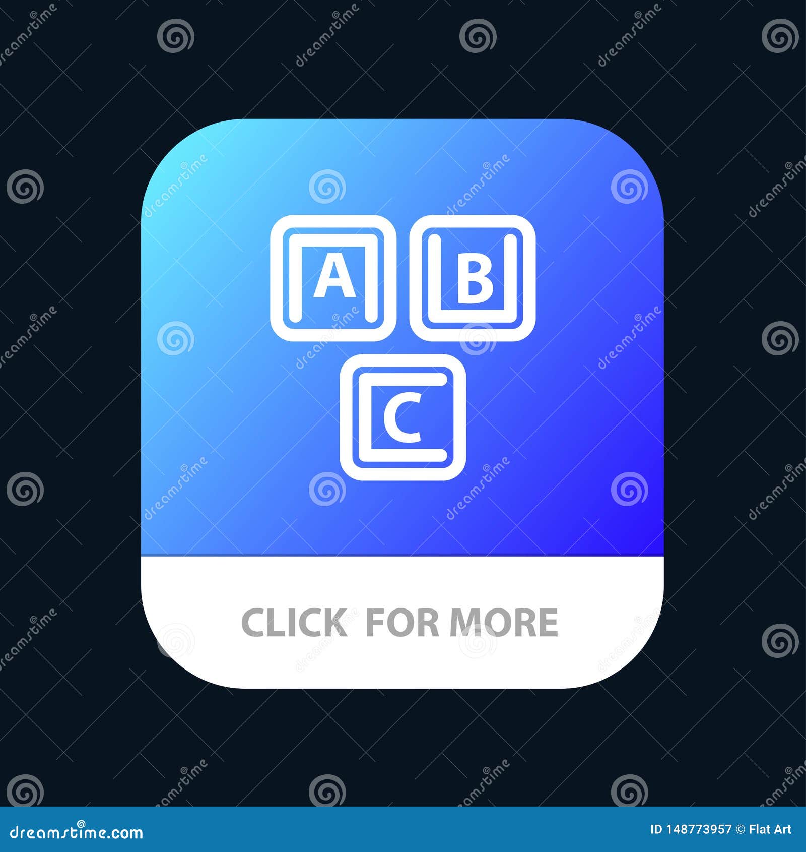 Abc, Blocks, Basic, Alphabet, Knowledge Mobile App Button. Android and ...